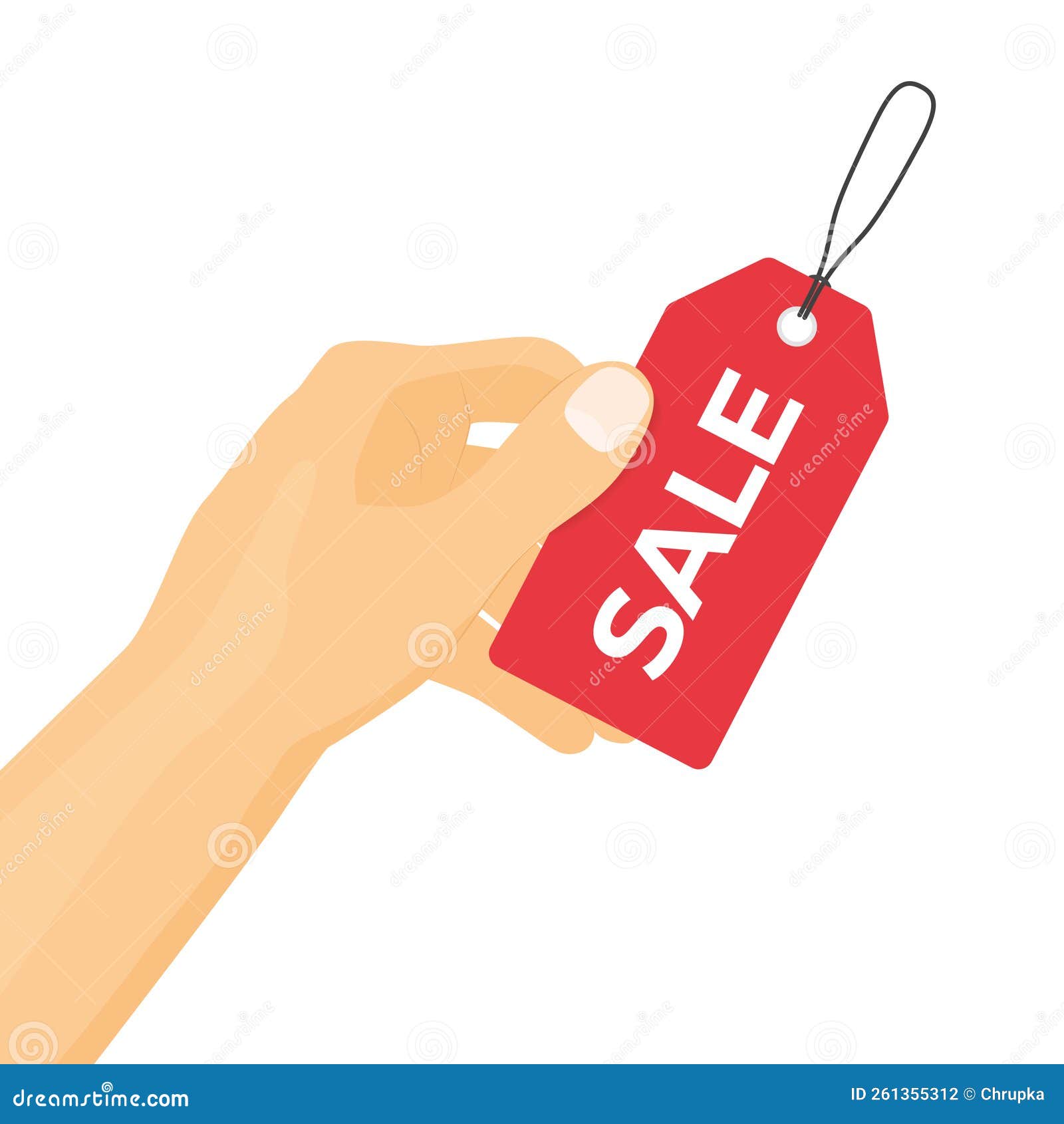 Hand holds sale price tag stock vector. Illustration of advertisement ...