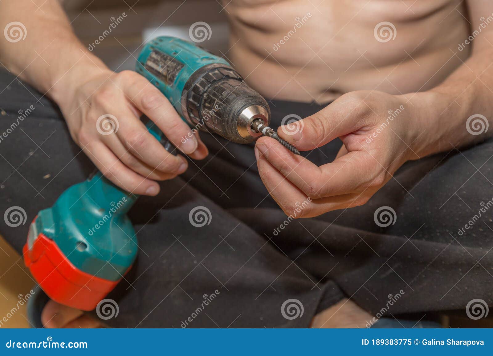 The Hand Holds a Screwdriver and Screw. Stock Image - Image of adult ...