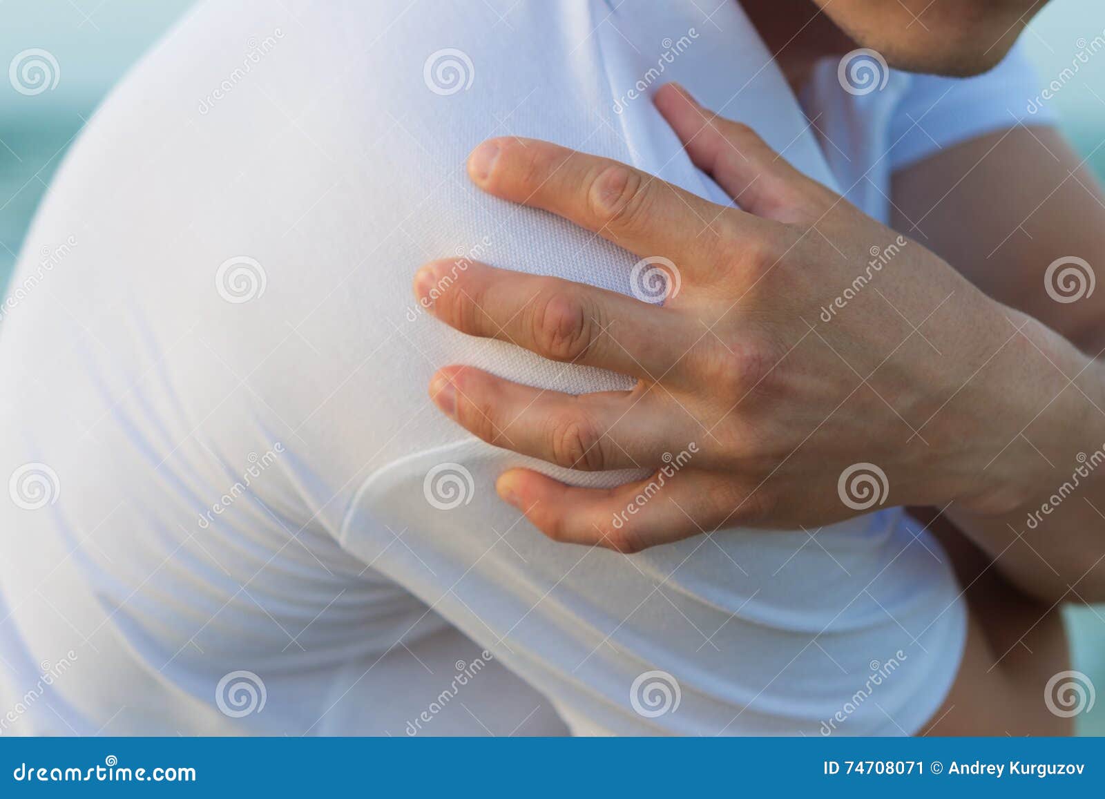 Hand holds shoulder pain stock image. Image of holds - 74708071