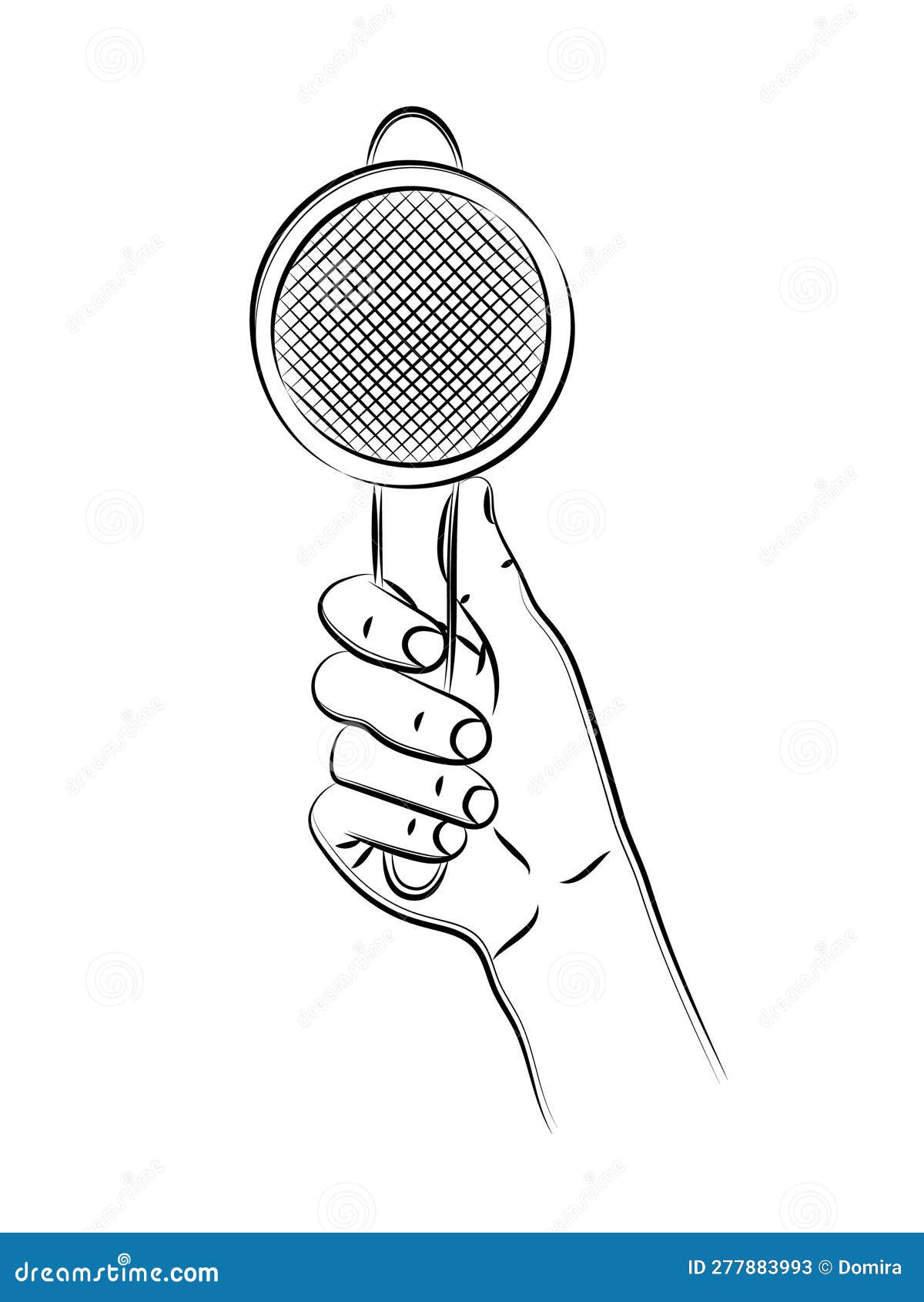 Hand Holds Sieve Or Tea Strainer With Handle. Accessory With Fine Mesh ...