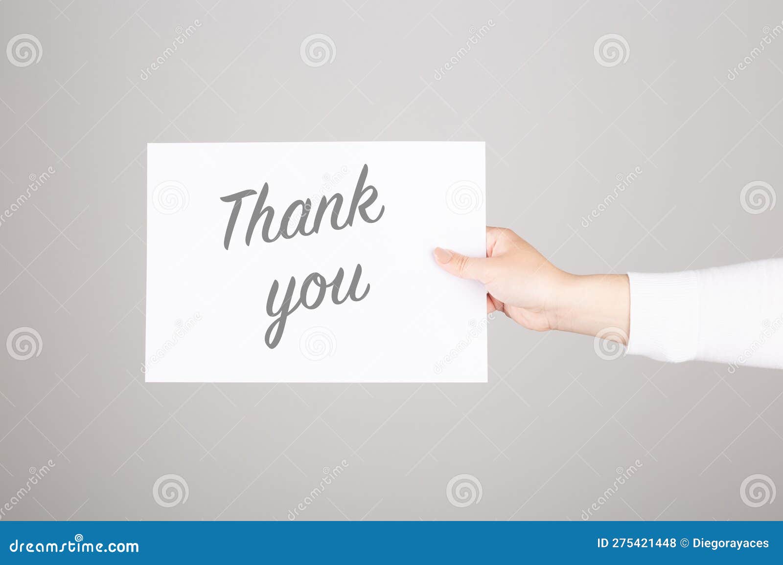 Hand Holds a Sign with the Message Thank You Stock Photo - Image of ...