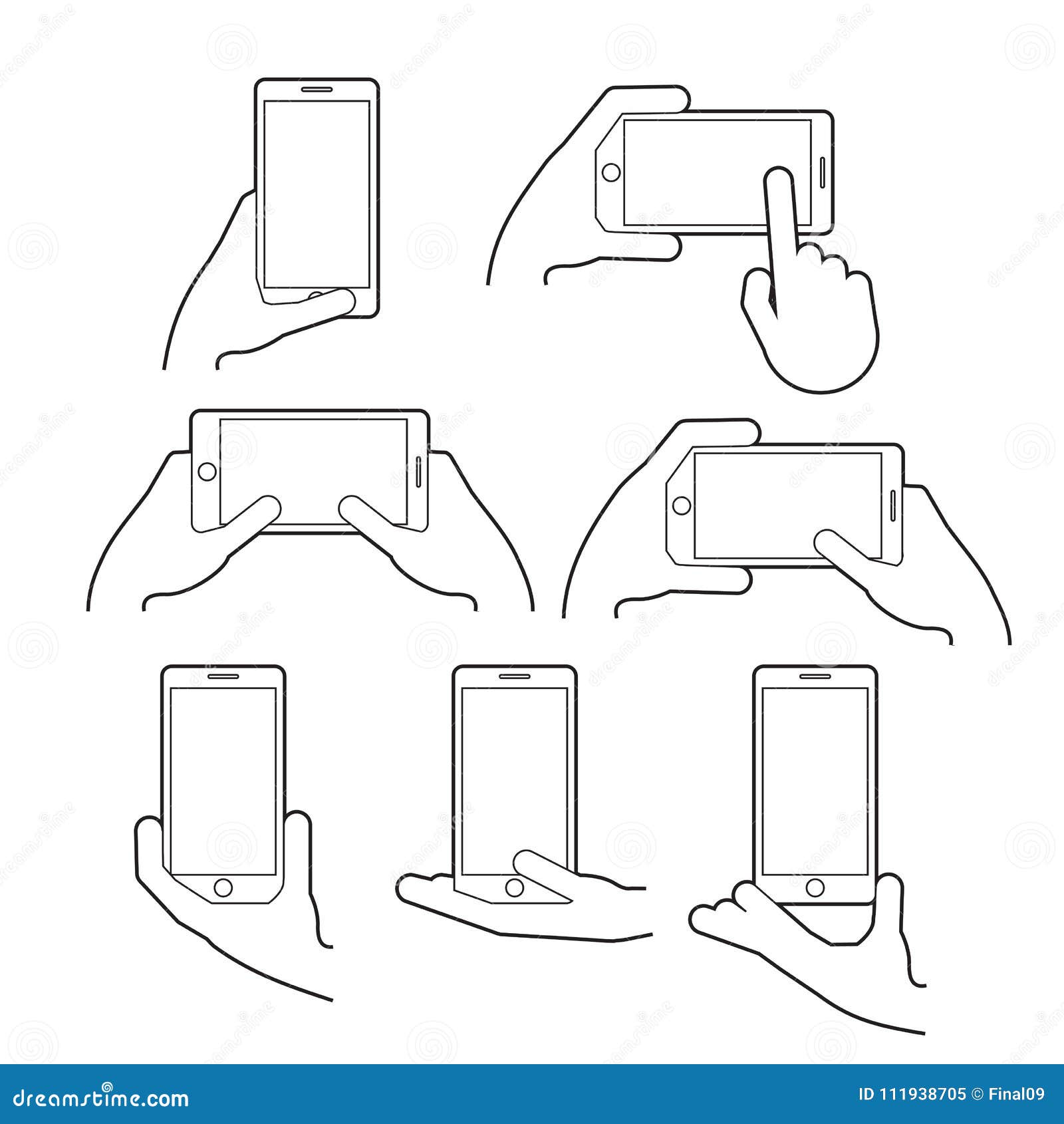 Hand Holds a Smart Phone in Vertical and Horizontal Position Editorial ...