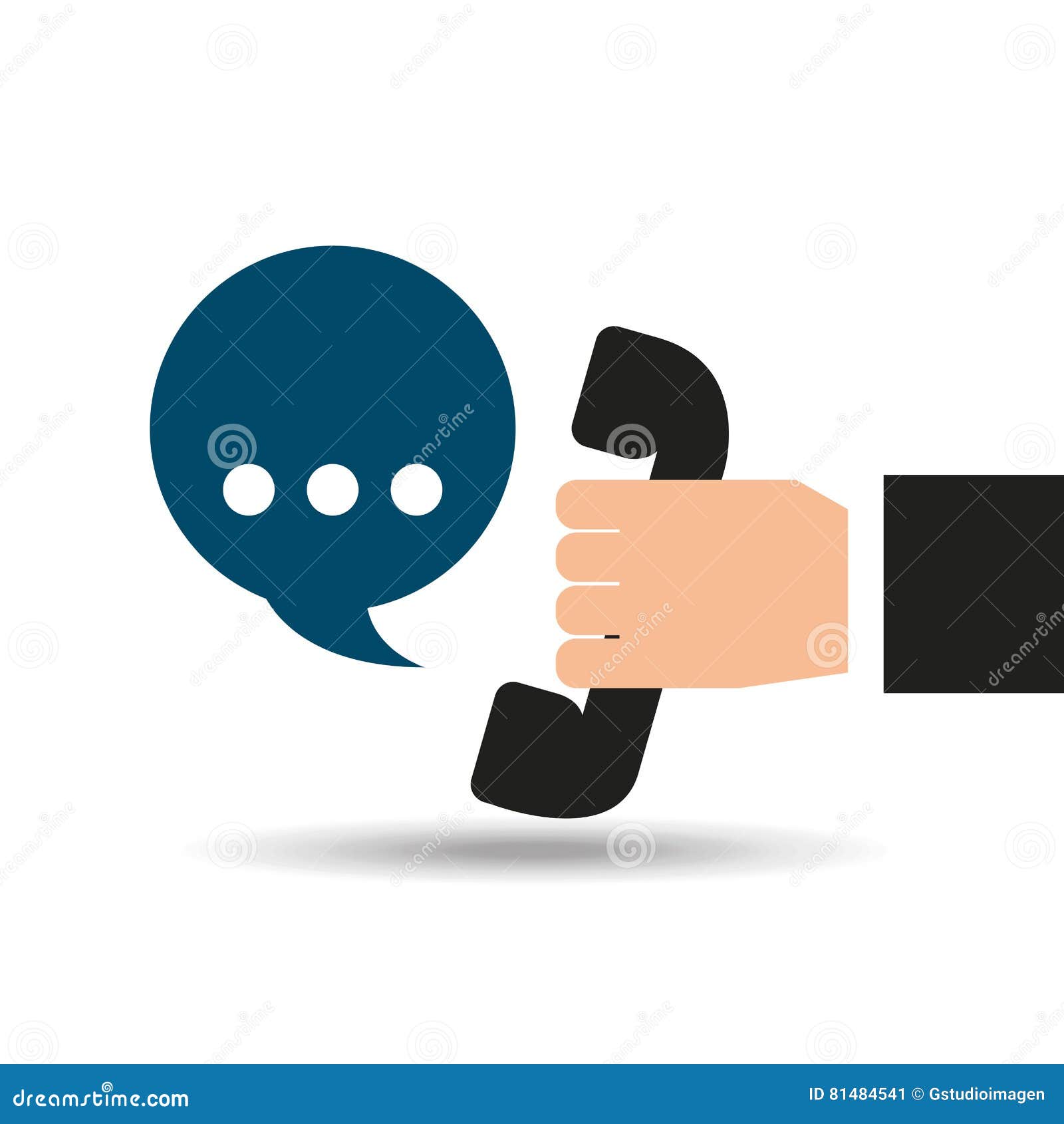 Hand Holds Telephone Service Support Stock Vector - Illustration of ...