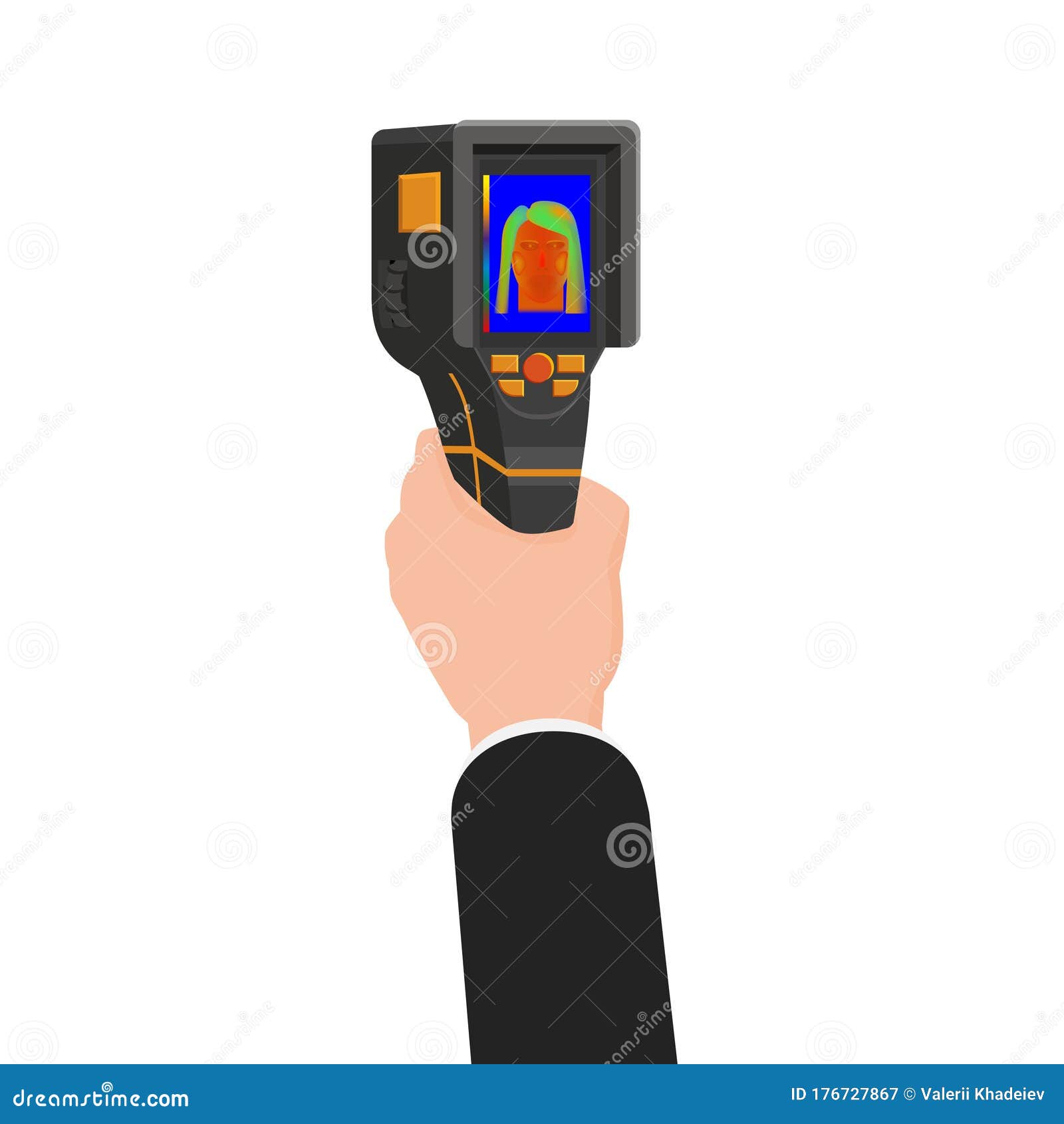 Hand Holds Thermal Scaner Camera Infrared. Portable Visualize ...