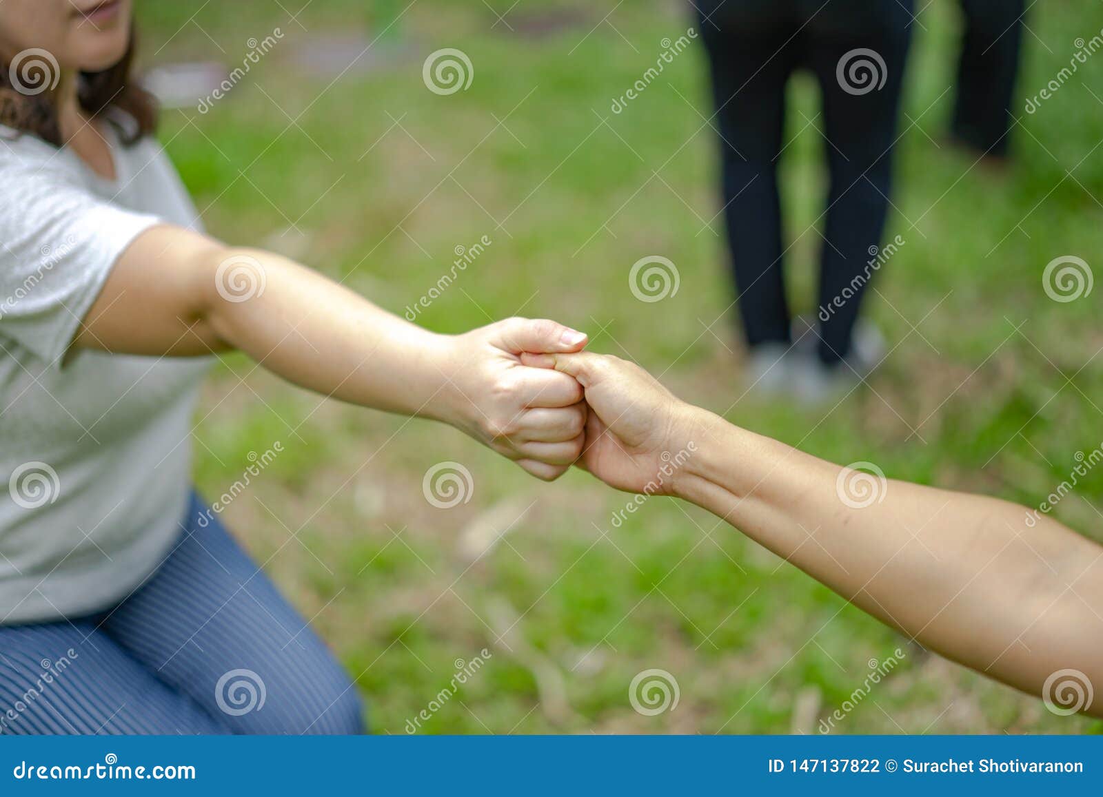 Hand Holds Together in the Community in the Garden / Park Editorial ...
