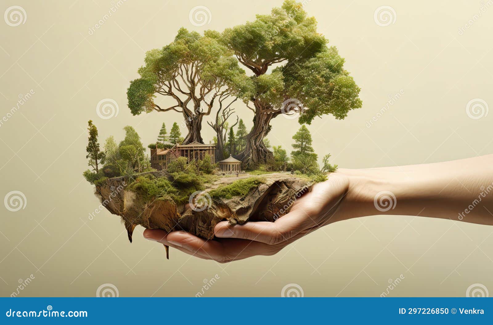 Hand Holds a Tree To Save the Environment Stock Illustration ...