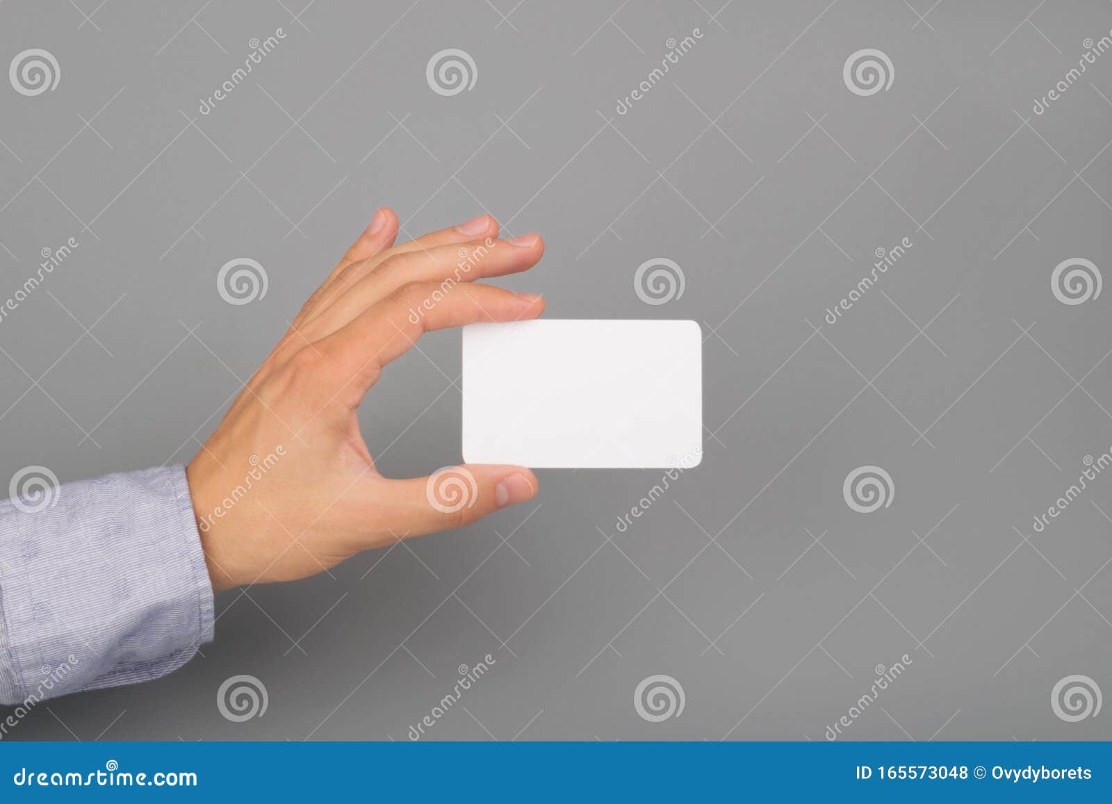 Hand Holds White Business Card Stock Photo - Image of hand, finger ...