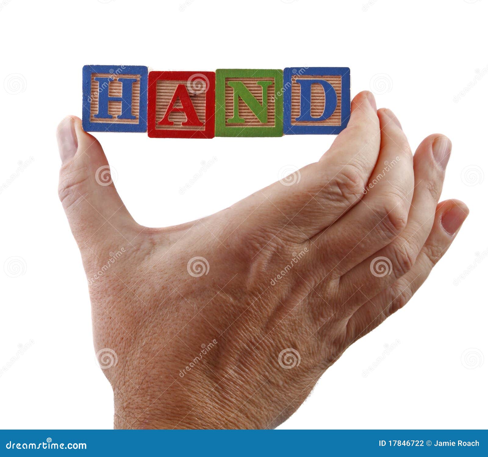 Hand holds word stock photo. Image of concept, hand, blocks - 17846722