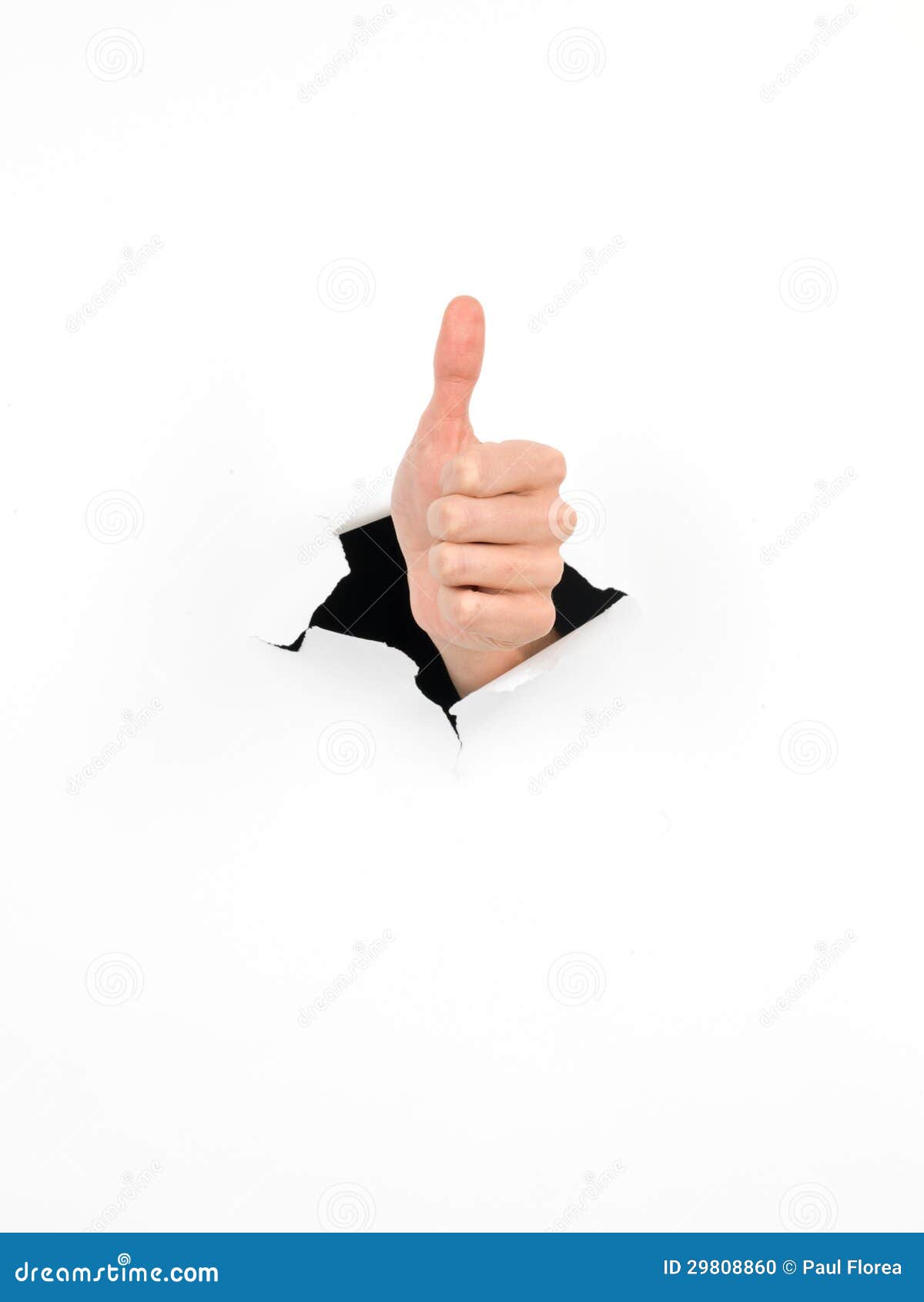 Thumb Up Through A Hole In A Paper Stock Photography | CartoonDealer ...
