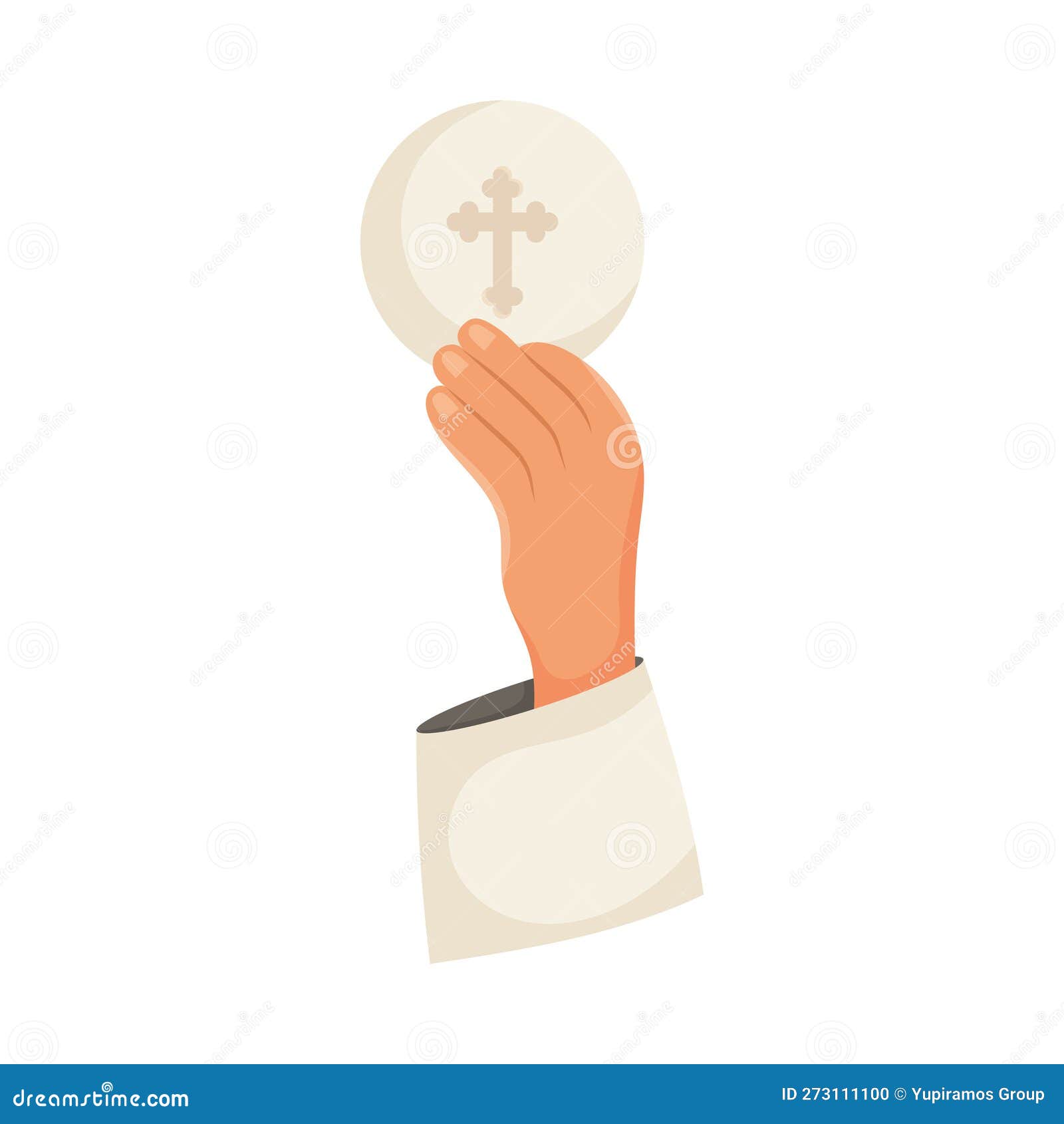 Hand with holy host stock vector. Illustration of christian - 273111100