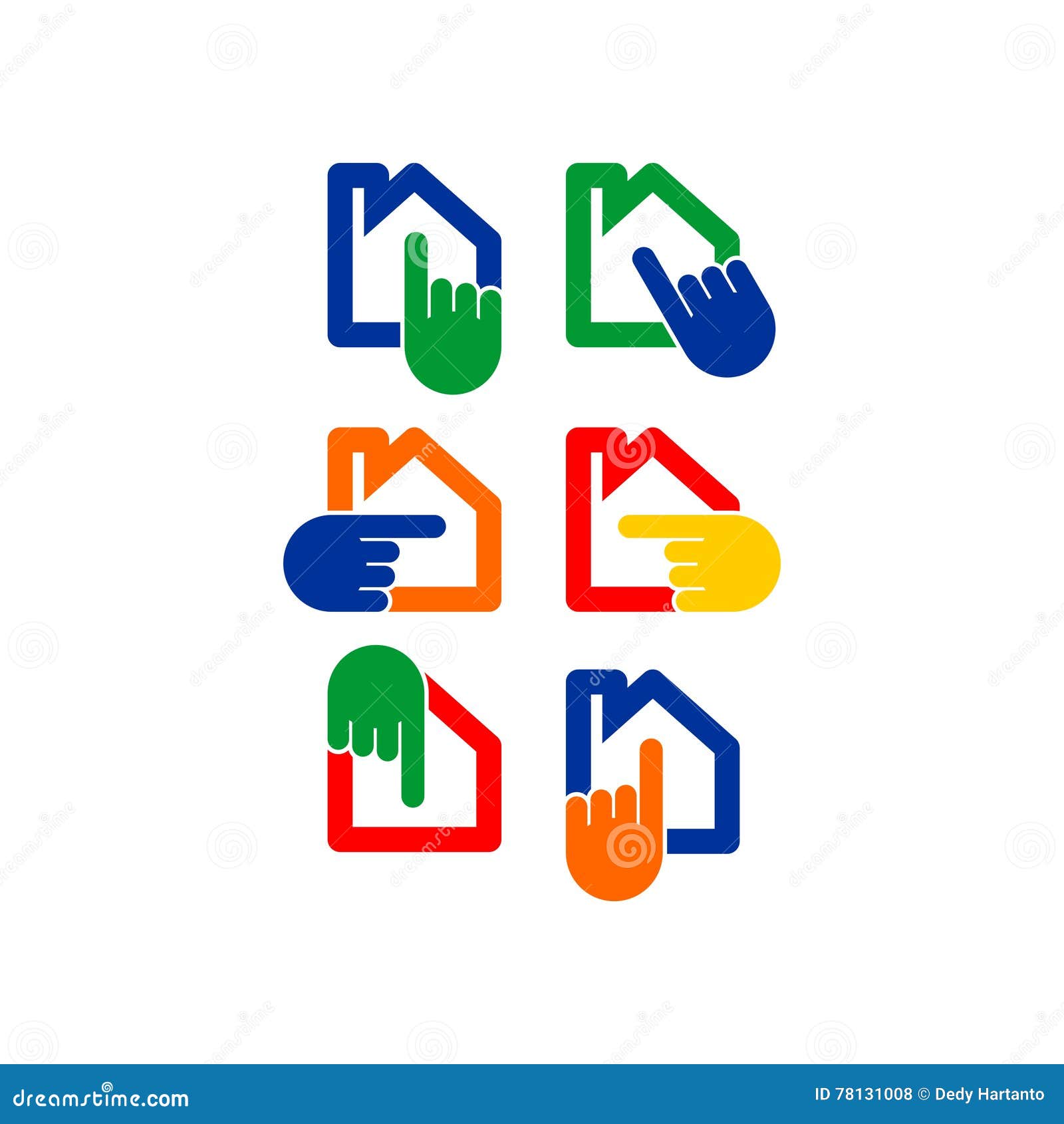 Hand and home vector stock vector. Illustration of simple - 78131008