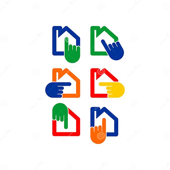 Hand and home vector stock vector. Illustration of simple - 78131008