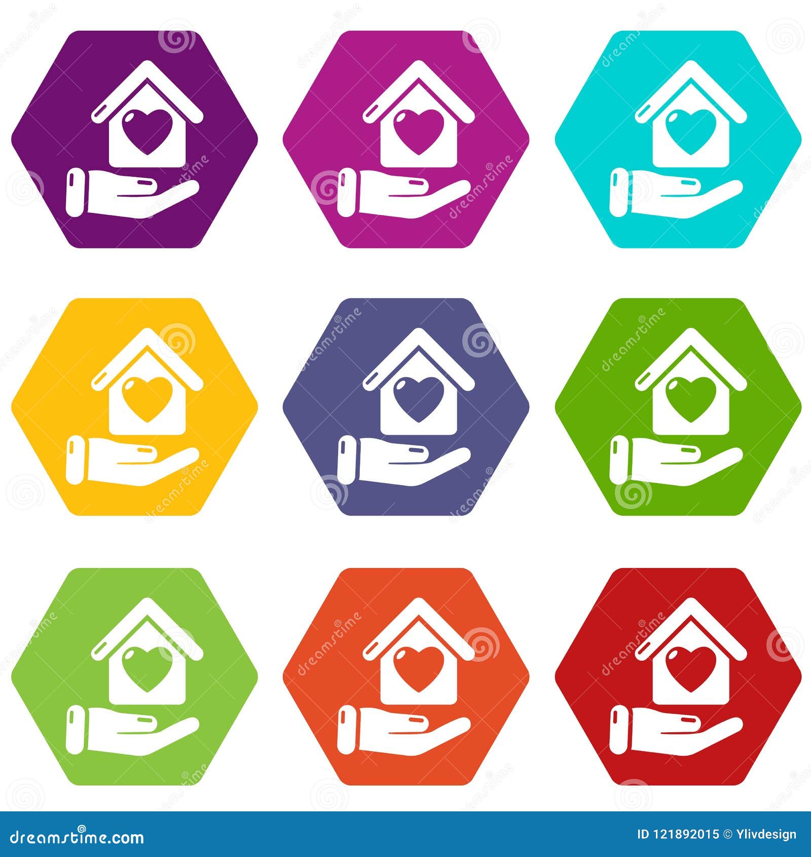 Hand House Icons Set 9 Vector Stock Vector - Illustration of hold, care ...