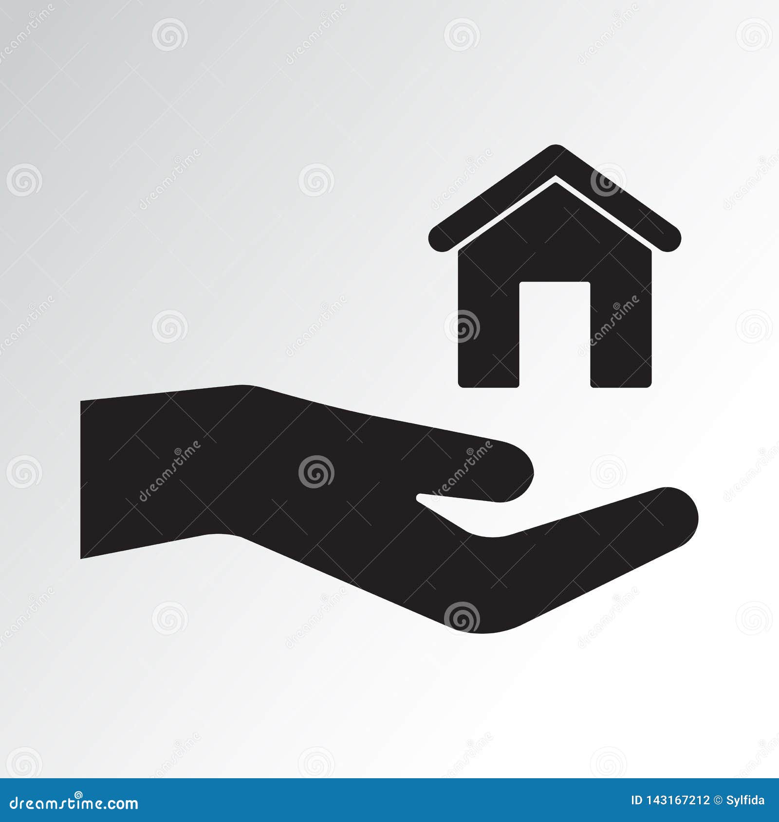 Hand and House Sign. Vector Illustration Stock Illustration ...