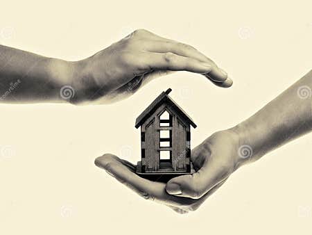 Hand with house toned stock photo. Image of house, conceptual - 67649496