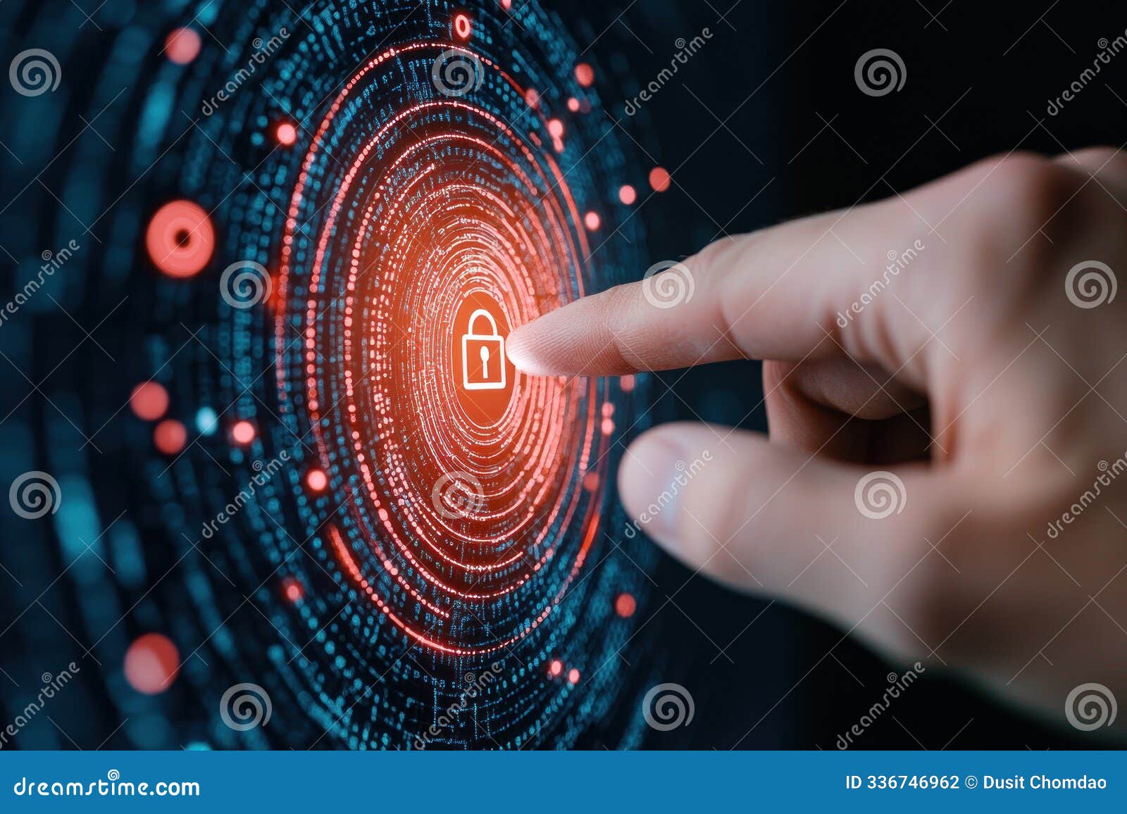 A Hand is Hovering Over Glowing Lock Symbol, Representing Digital Security Stock Photo - Image ...
