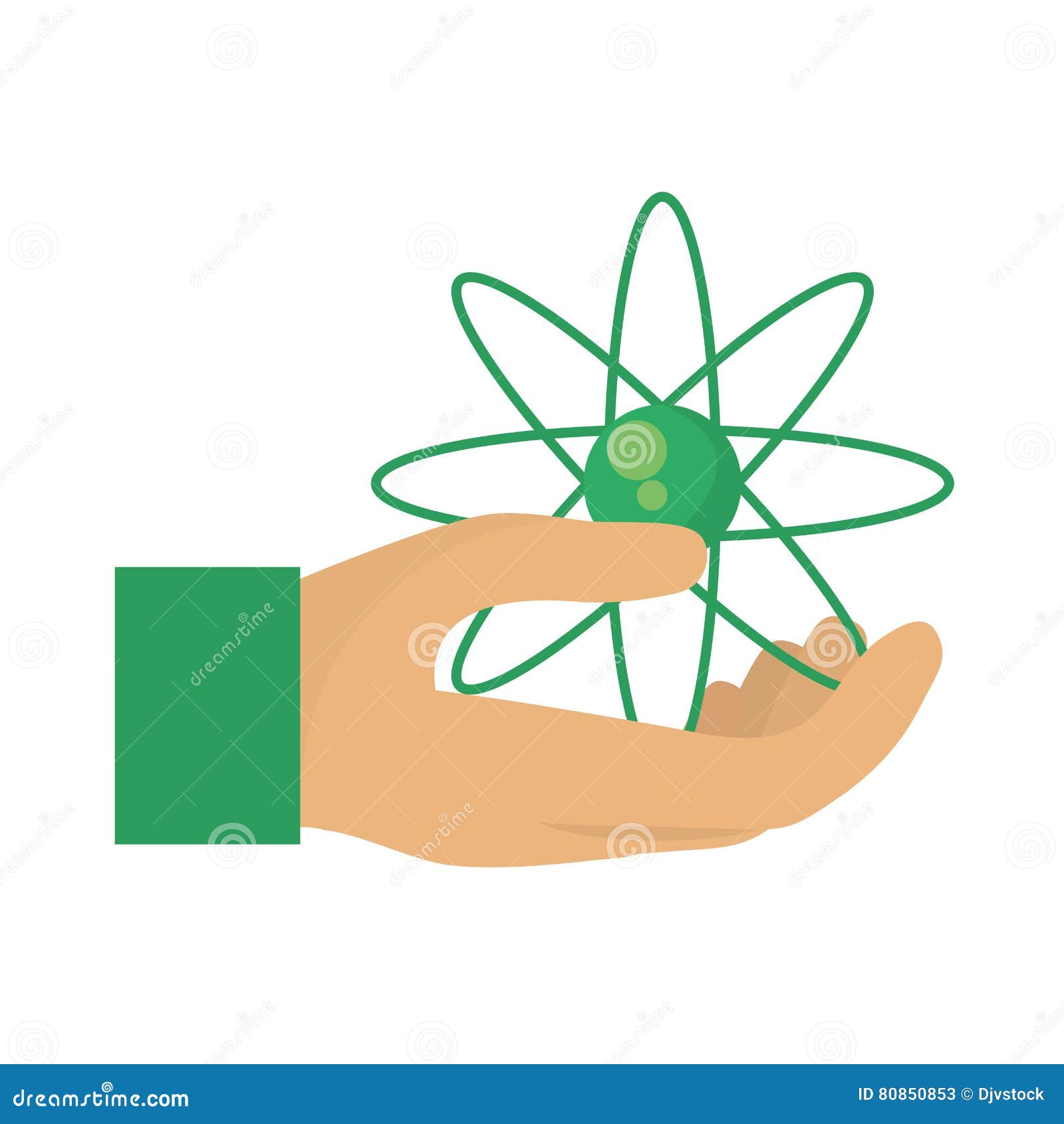 Hand Human with Atom Molecule Stock Vector - Illustration of science ...
