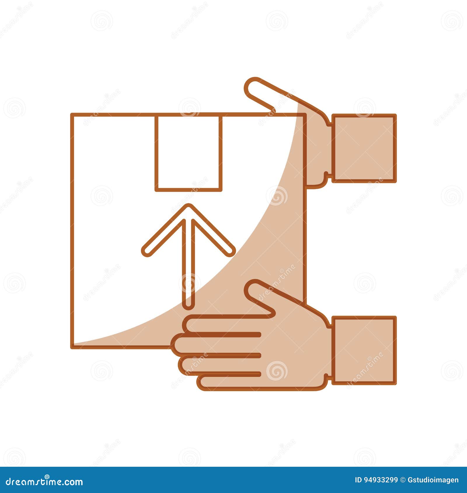 Hand Human with Box Carton Delivery Icon Stock Vector - Illustration of ...
