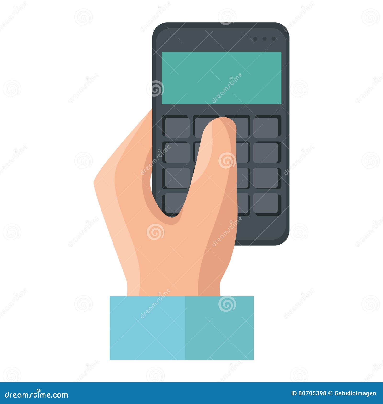 Hand human with calculator stock vector. Illustration of design - 80705398