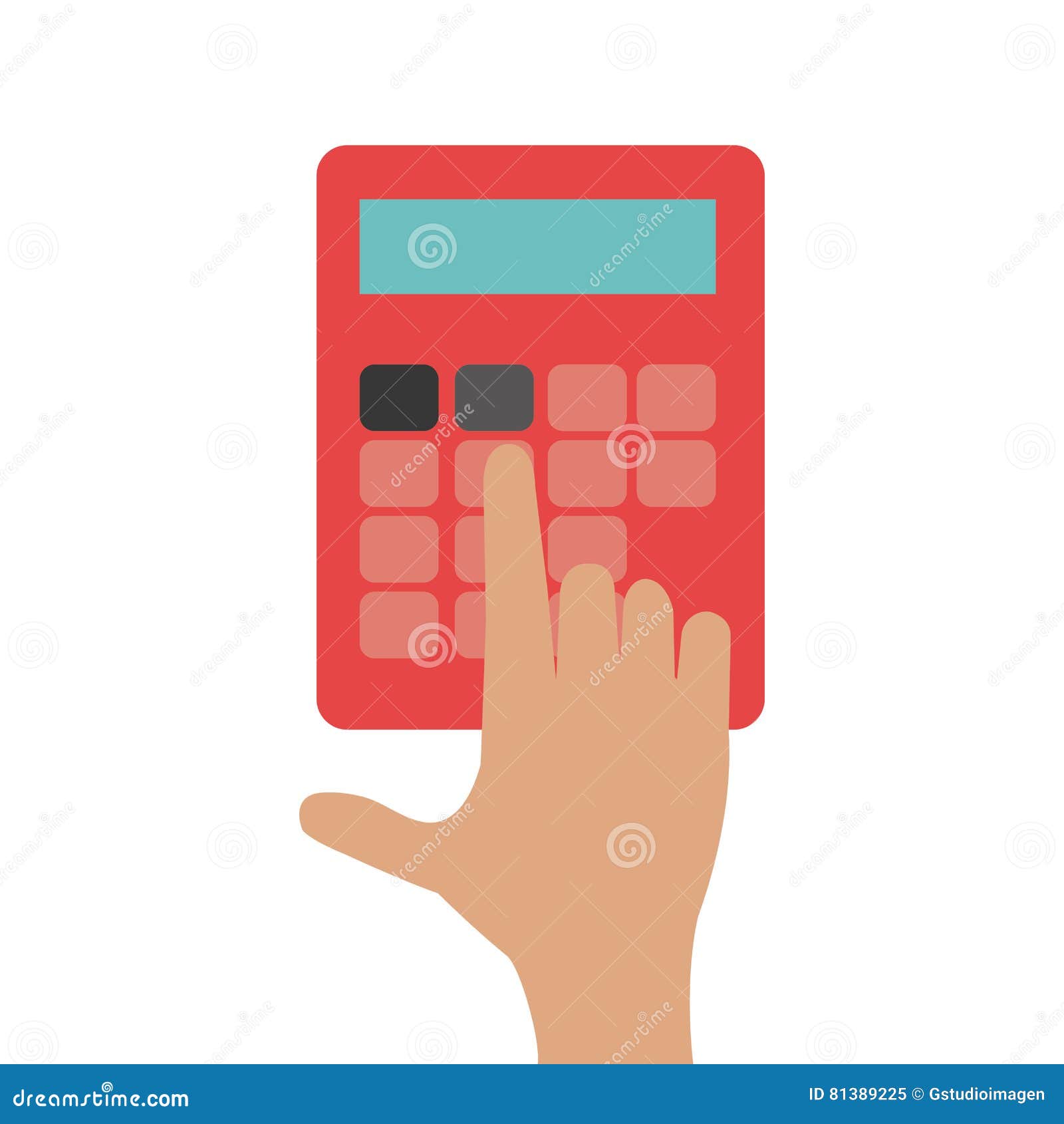 Hand human with calculator stock vector. Illustration of business ...