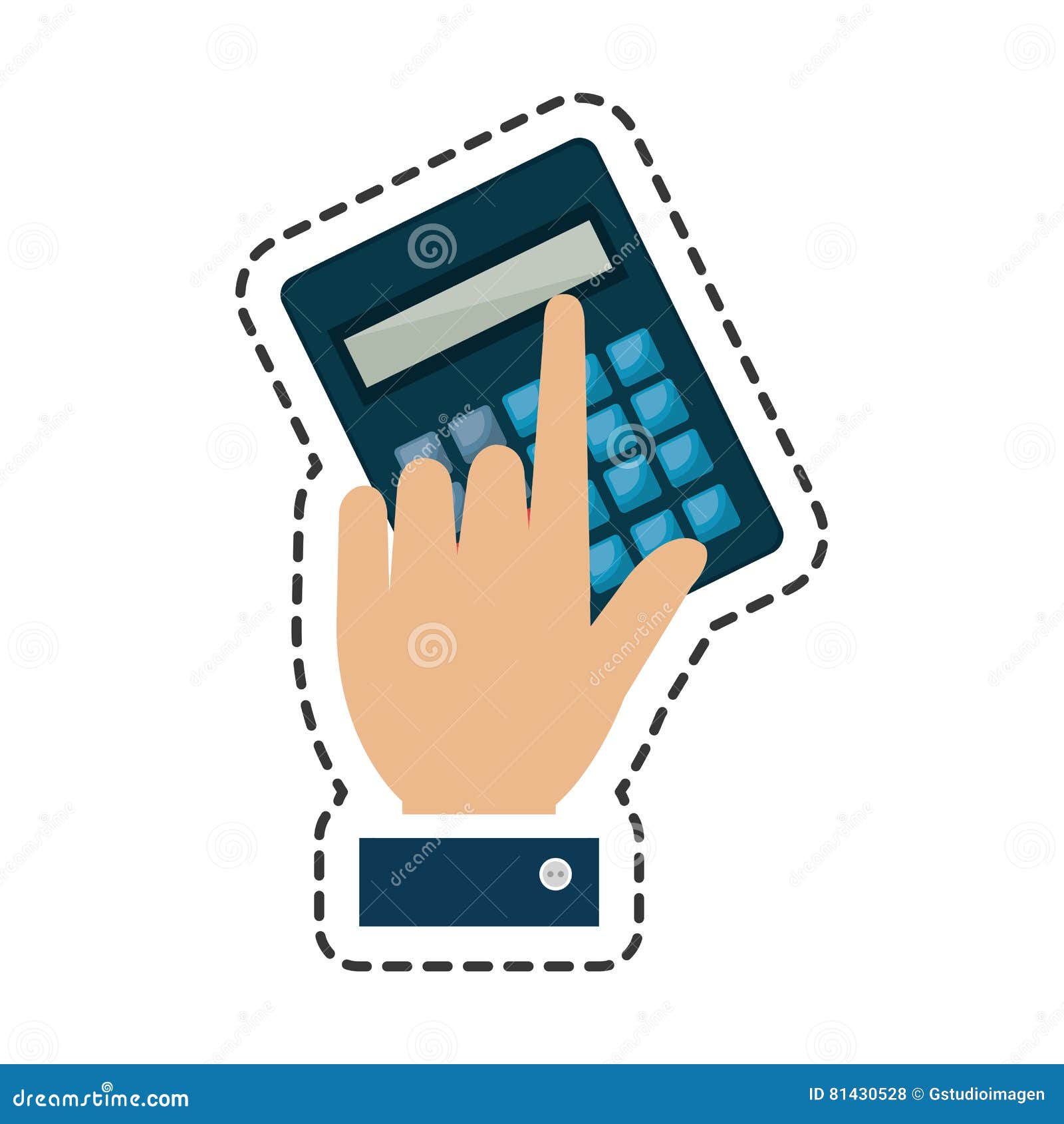 Hand human with calculator stock vector. Illustration of calculation ...