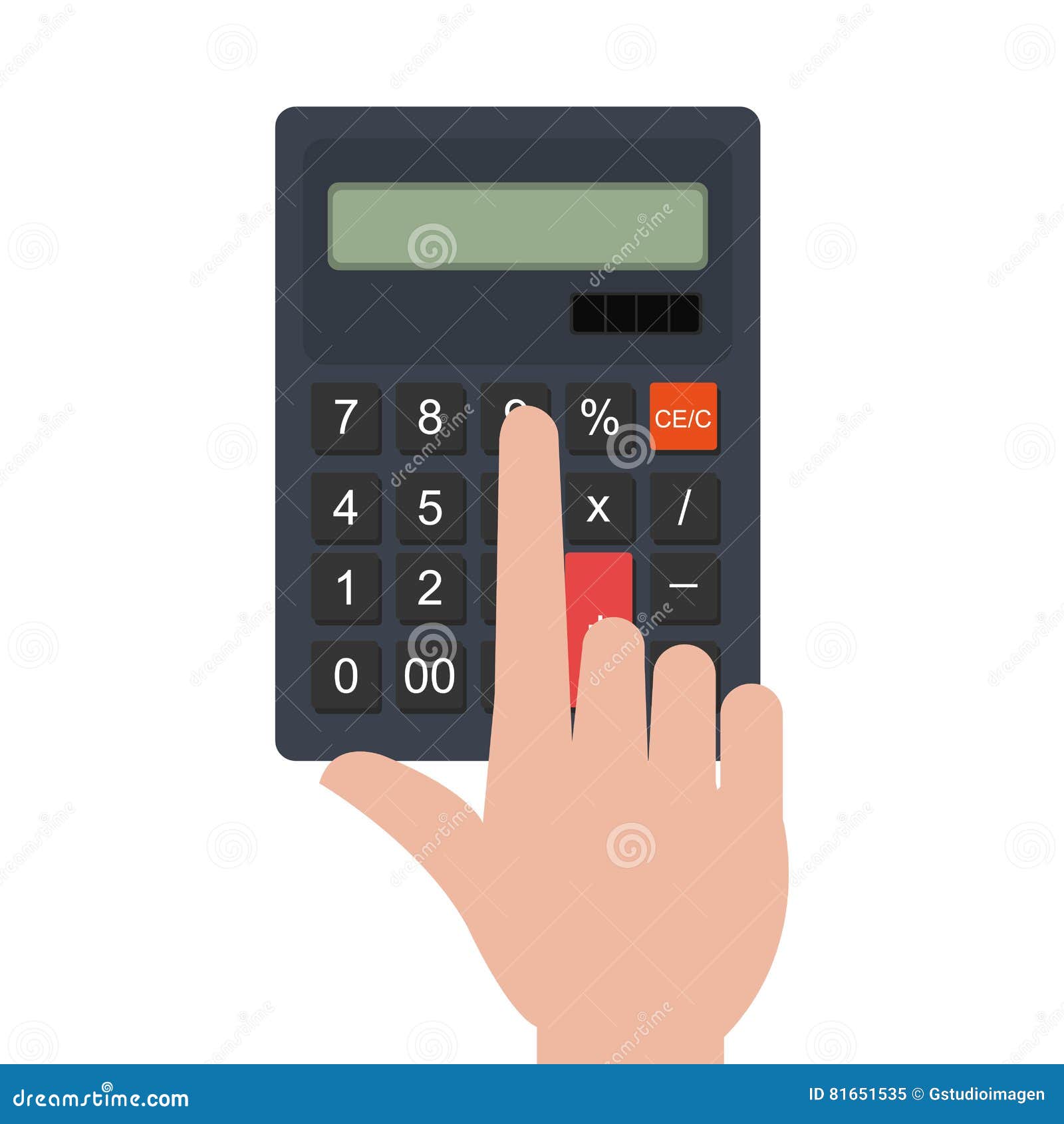 Hand human with calculator stock vector. Illustration of business ...