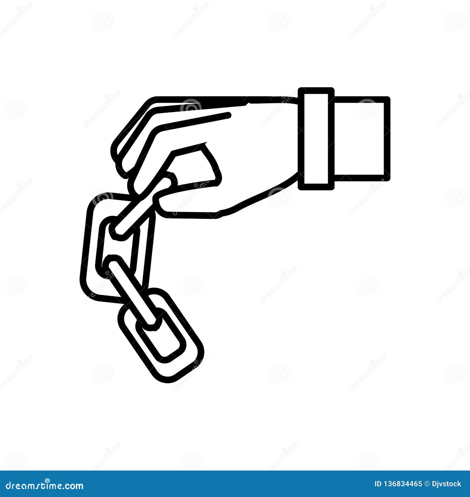 Hand human with chain stock vector. Illustration of sign - 136834465