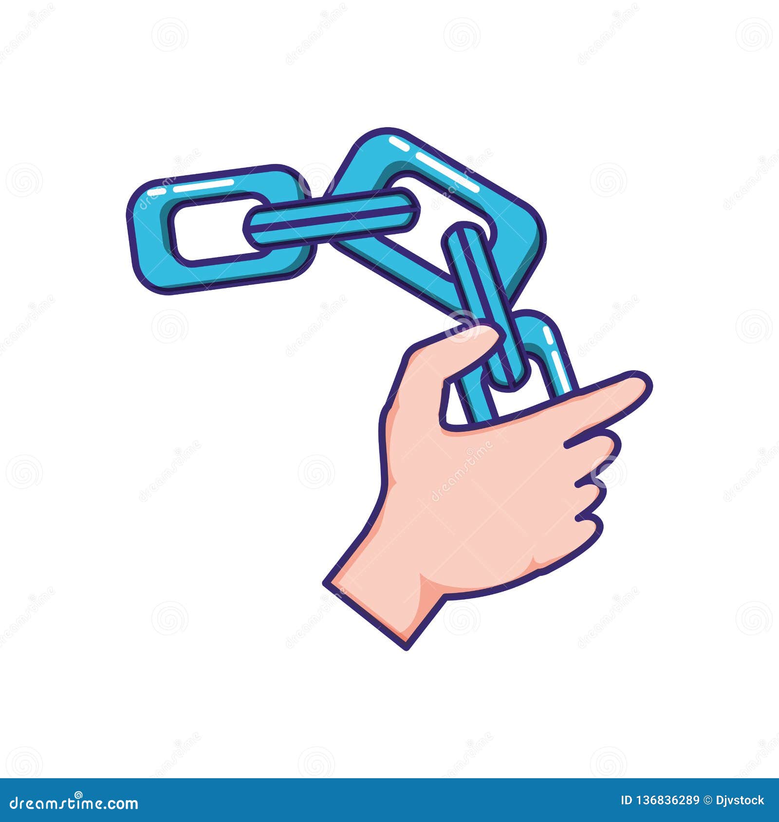 Hand human with chain stock vector. Illustration of finger - 136836289