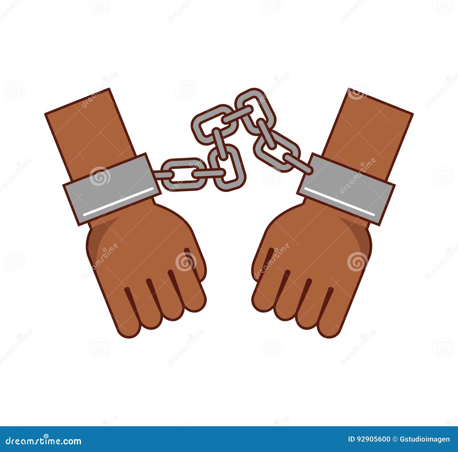 Hand human with chains stock vector. Illustration of lock - 92905600