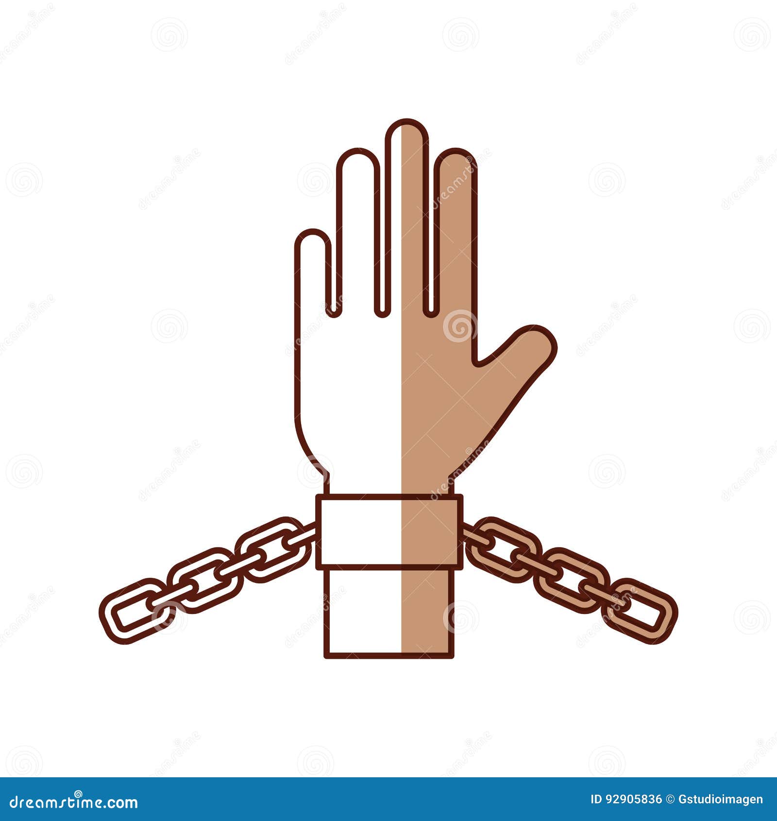 Hand human with chains stock vector. Illustration of elements - 92905836