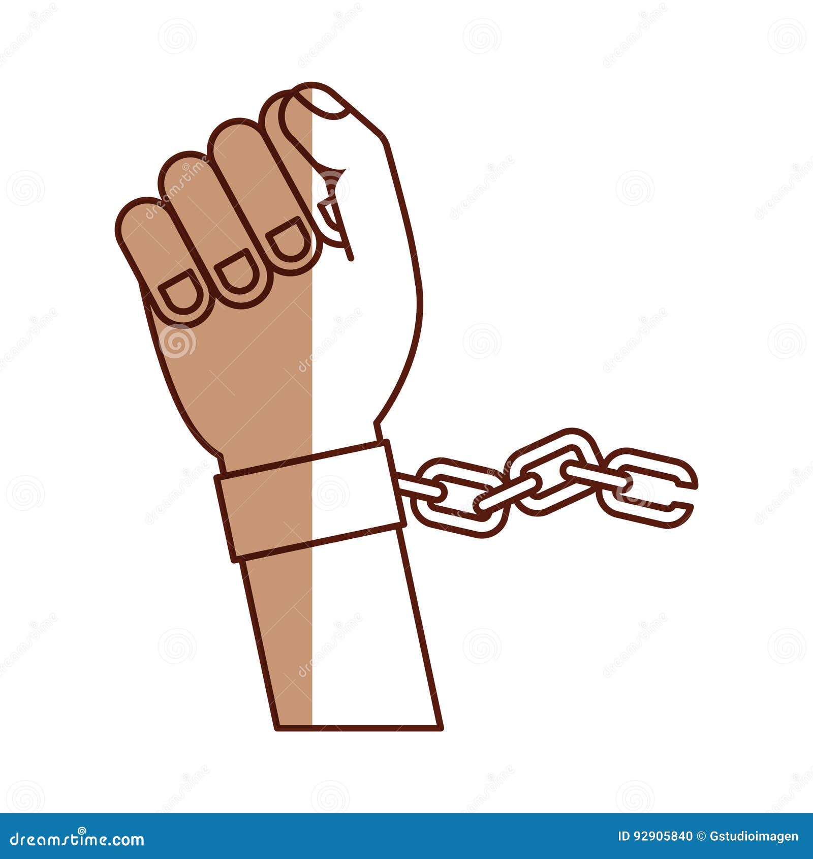 Hand human with chains stock vector. Illustration of chain - 92905840