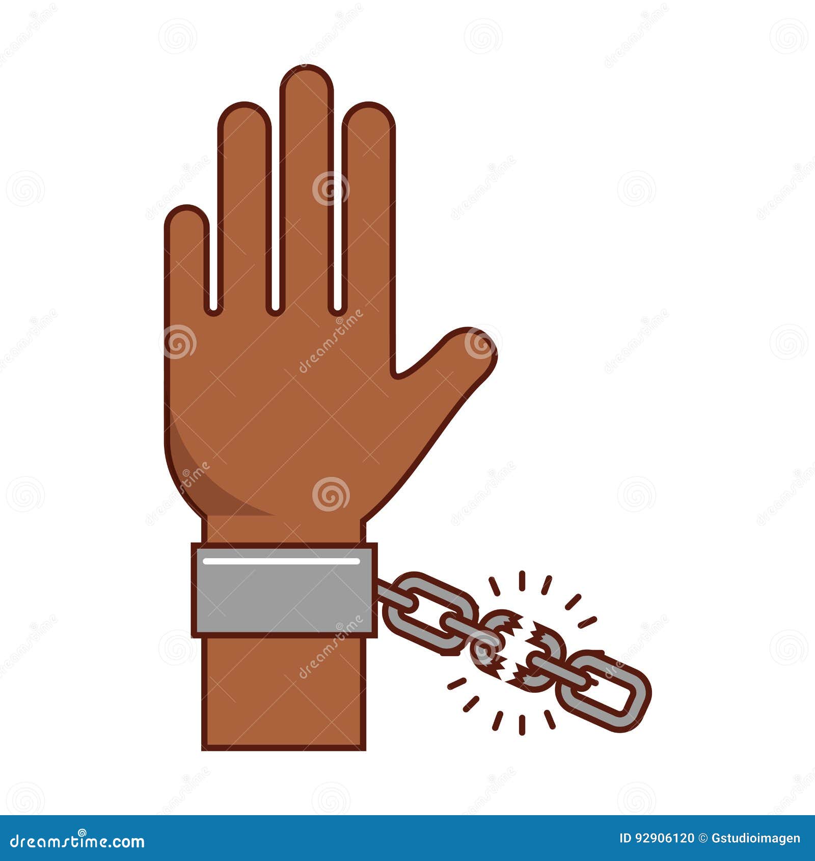 Hand human with chains stock vector. Illustration of bracelets - 92906120