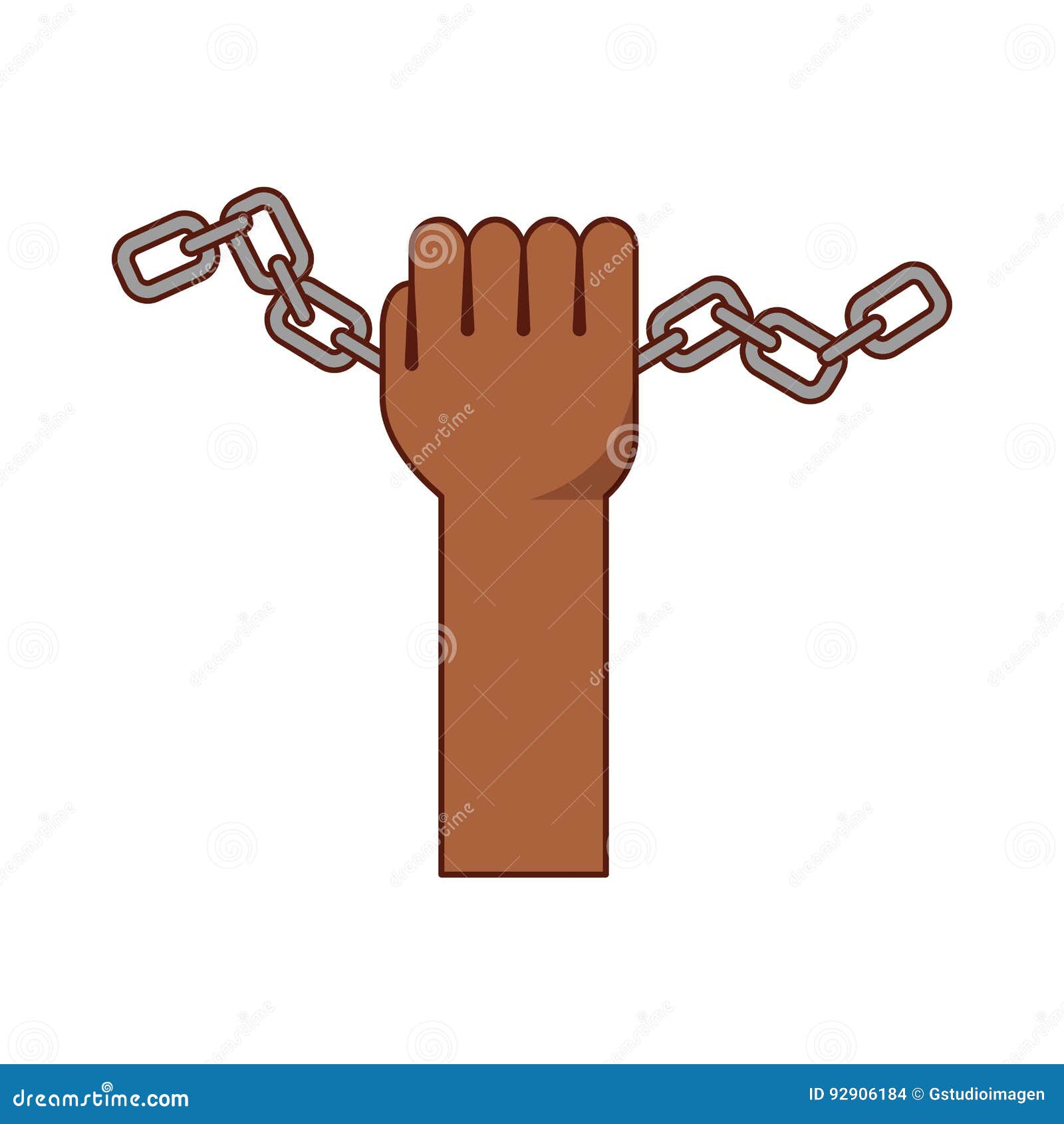 Hand human with chains stock vector. Illustration of chains - 92906184