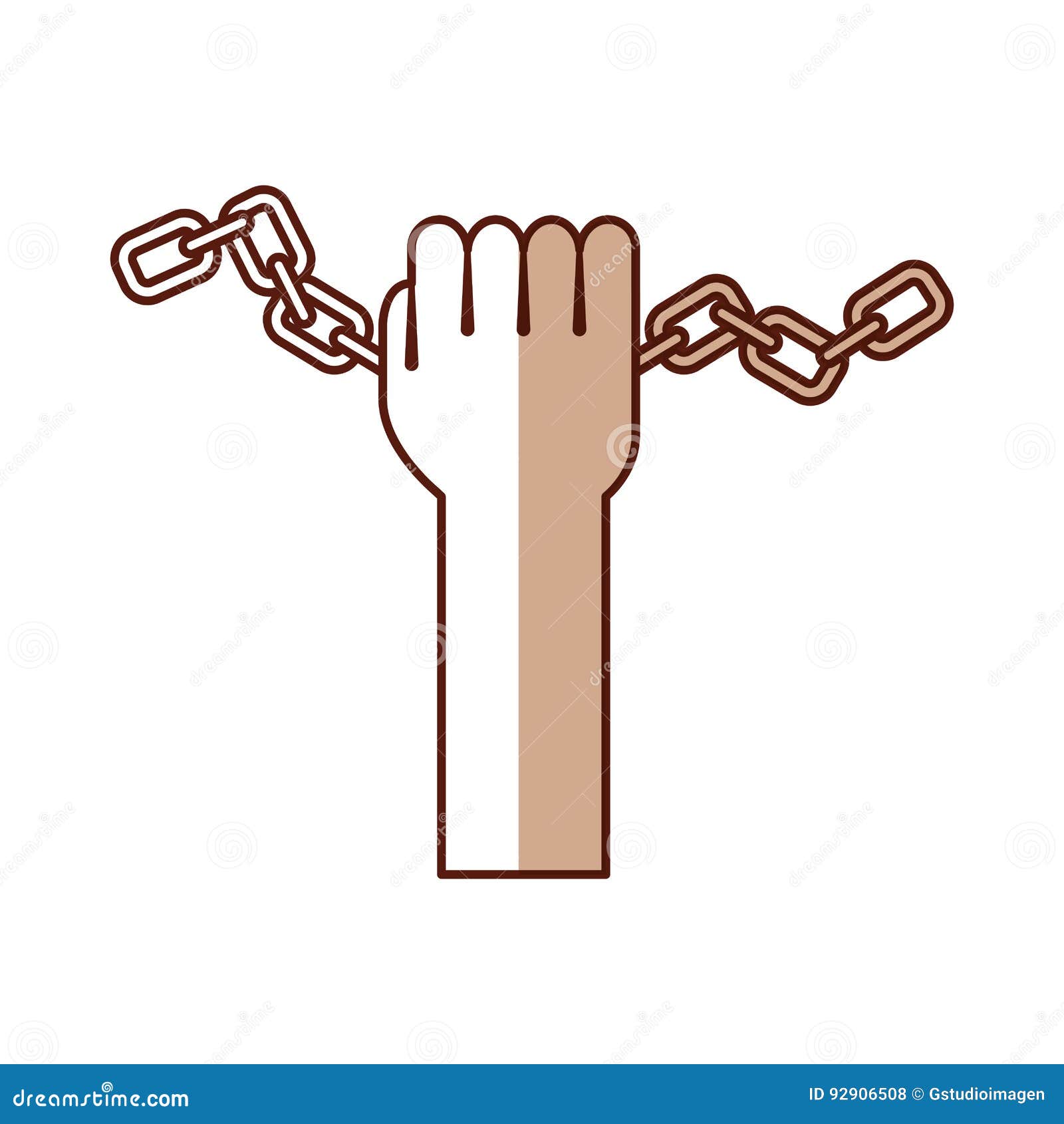 Hand human with chains stock vector. Illustration of accused - 92906508