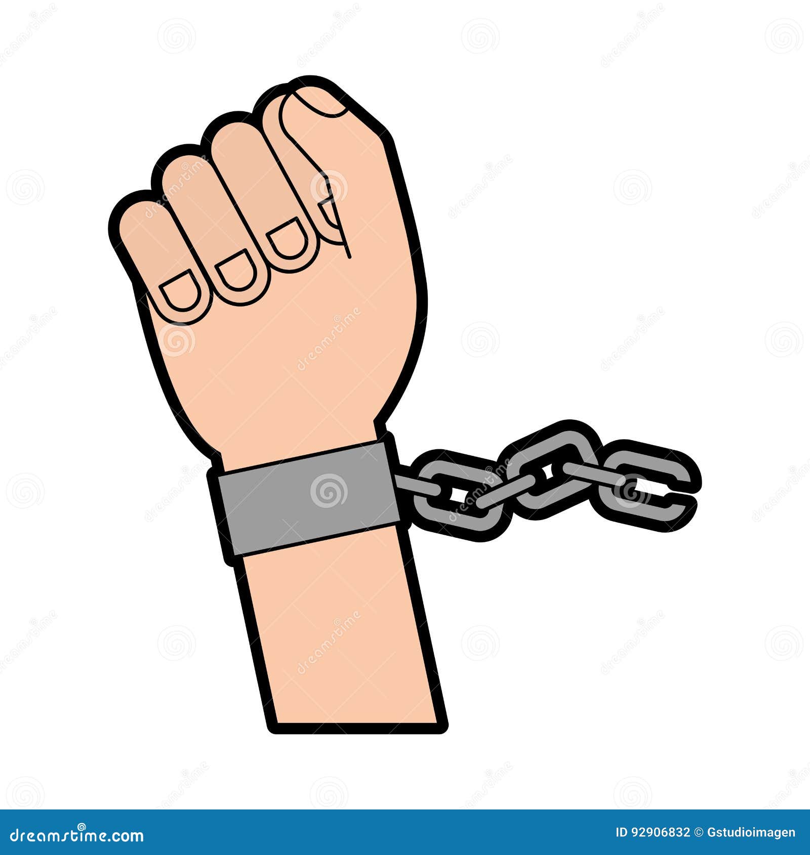 Hand human with chains stock vector. Illustration of bracelets - 92906832