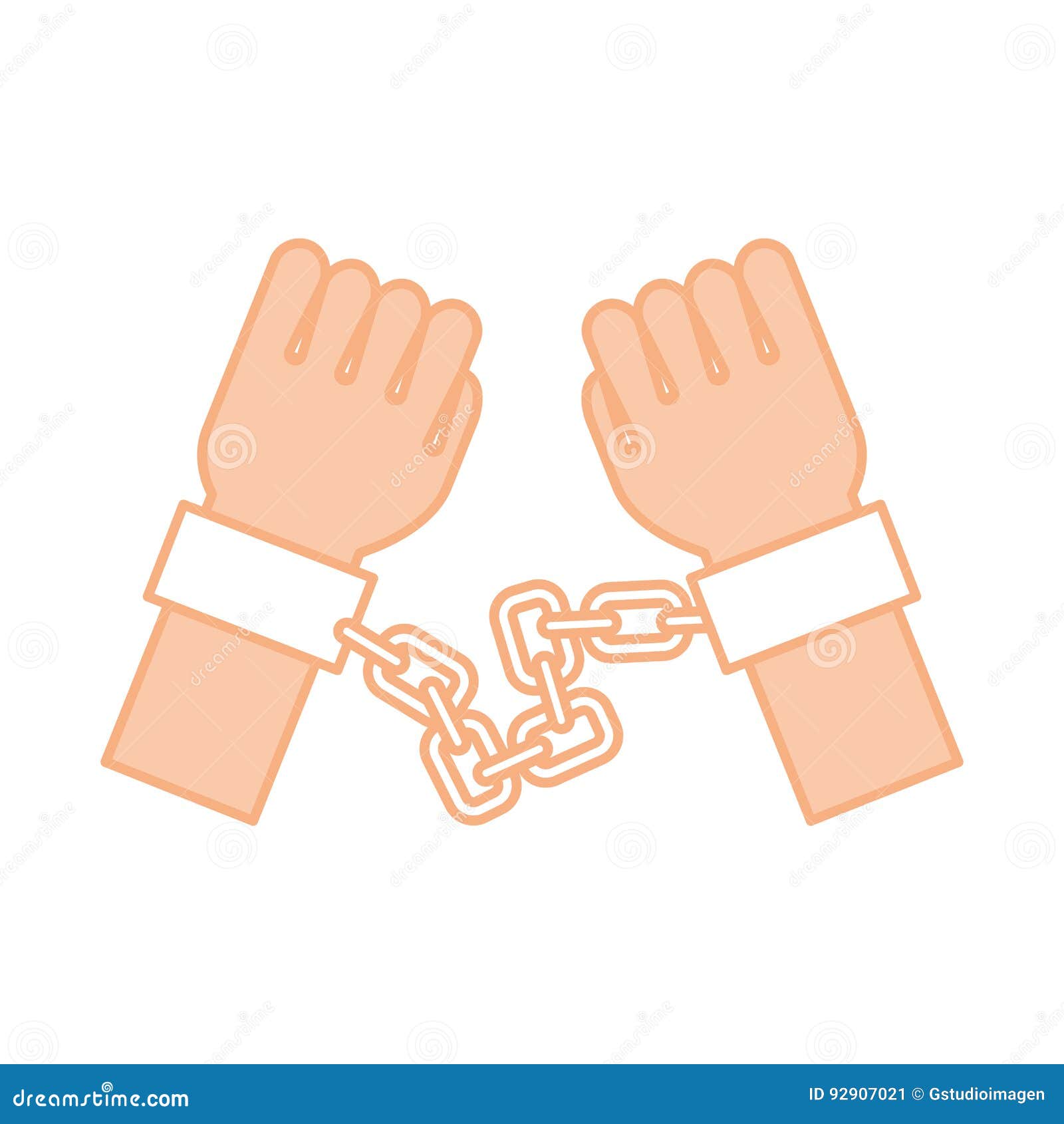 Hand human with chains stock vector. Illustration of criminal - 92907021
