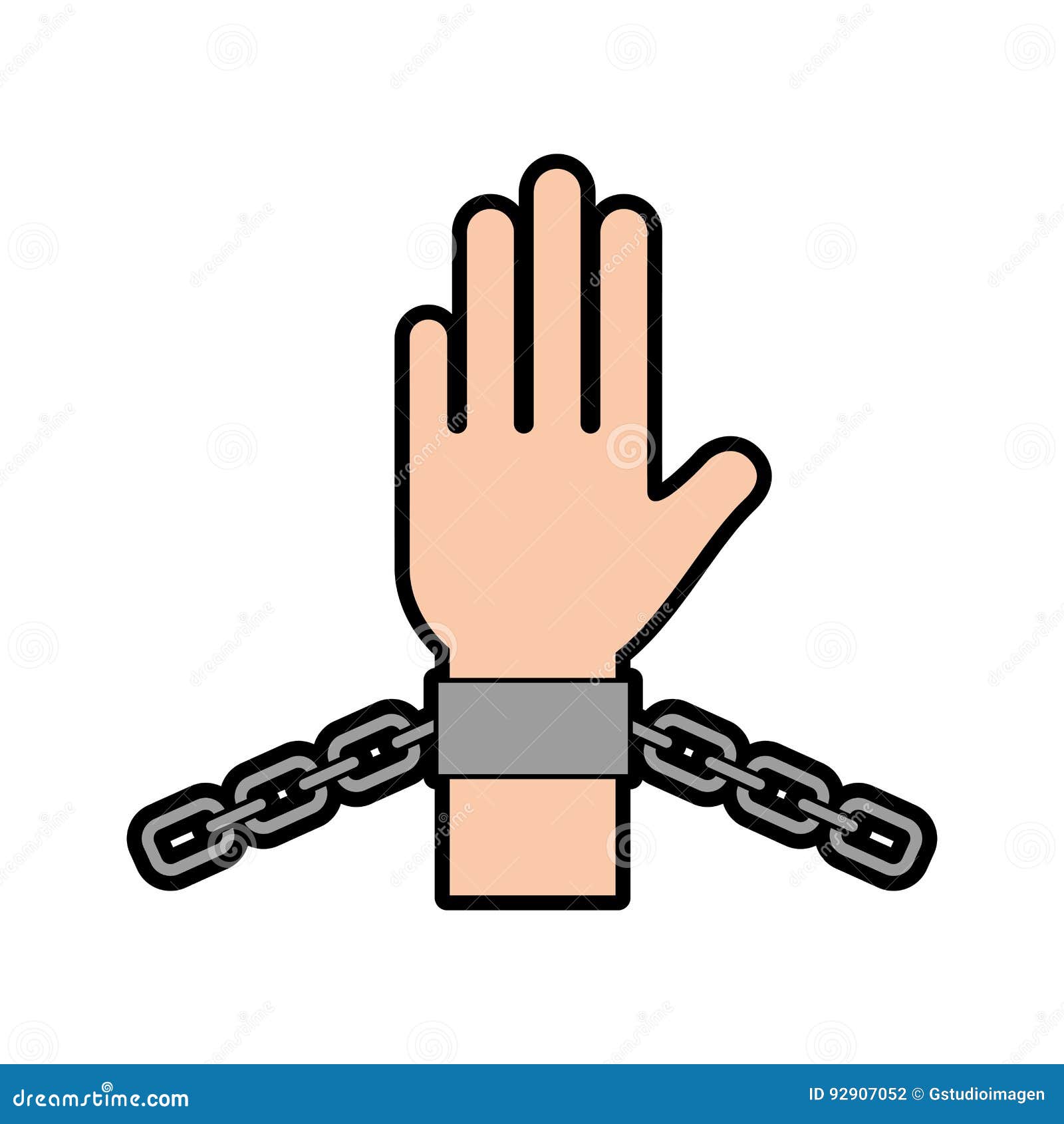 Hand human with chains stock vector. Illustration of emancipation ...