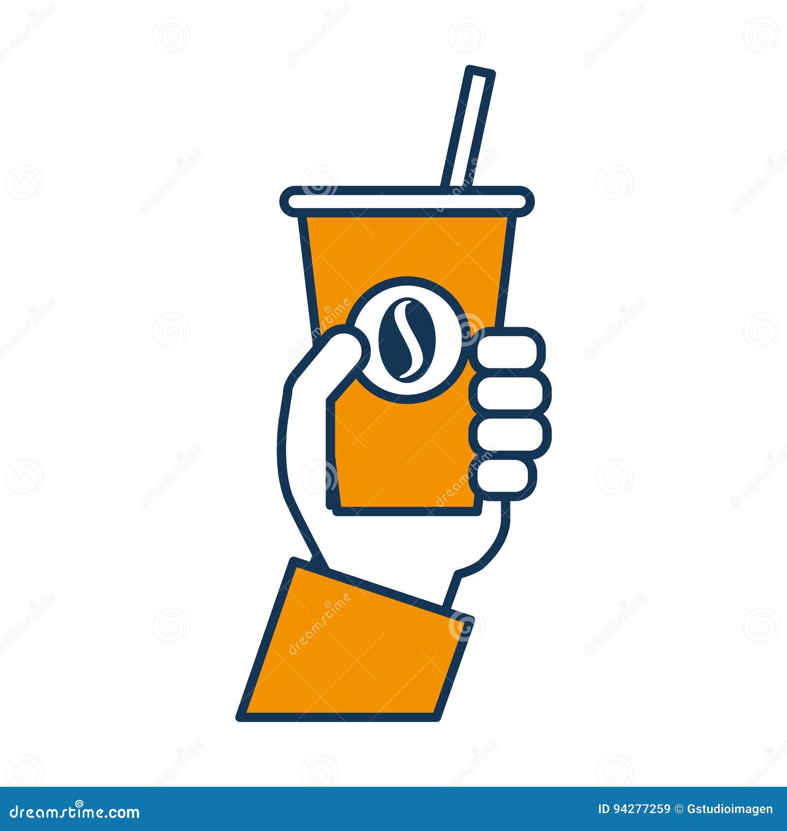 Hand Human with Coffee Plastic Cup Icon Stock Vector - Illustration of ...