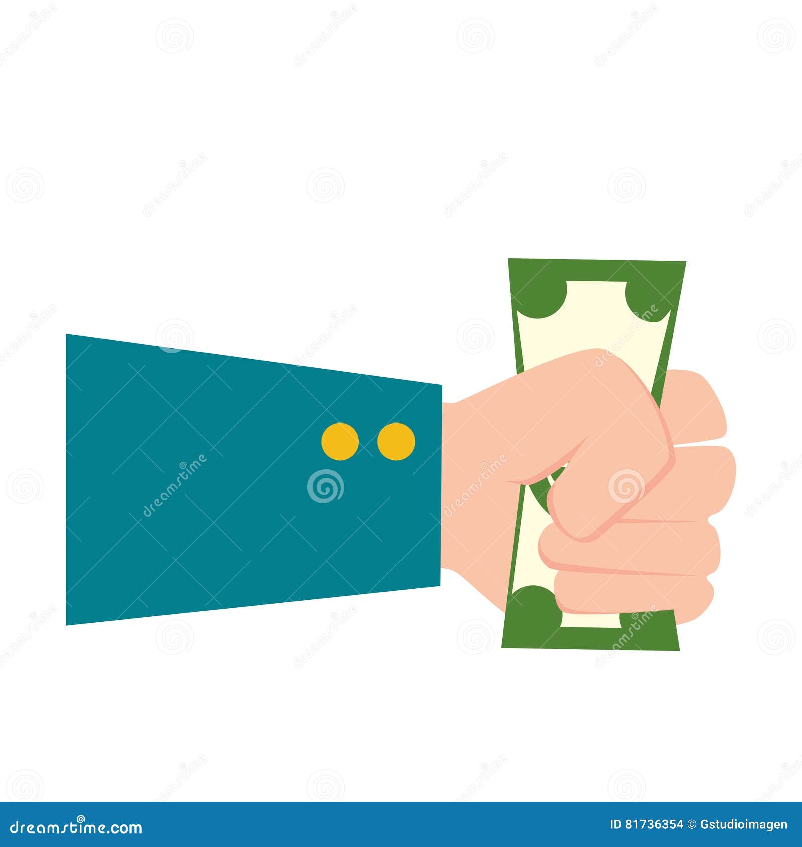 Hand human with coin stock vector. Illustration of icon - 81736354