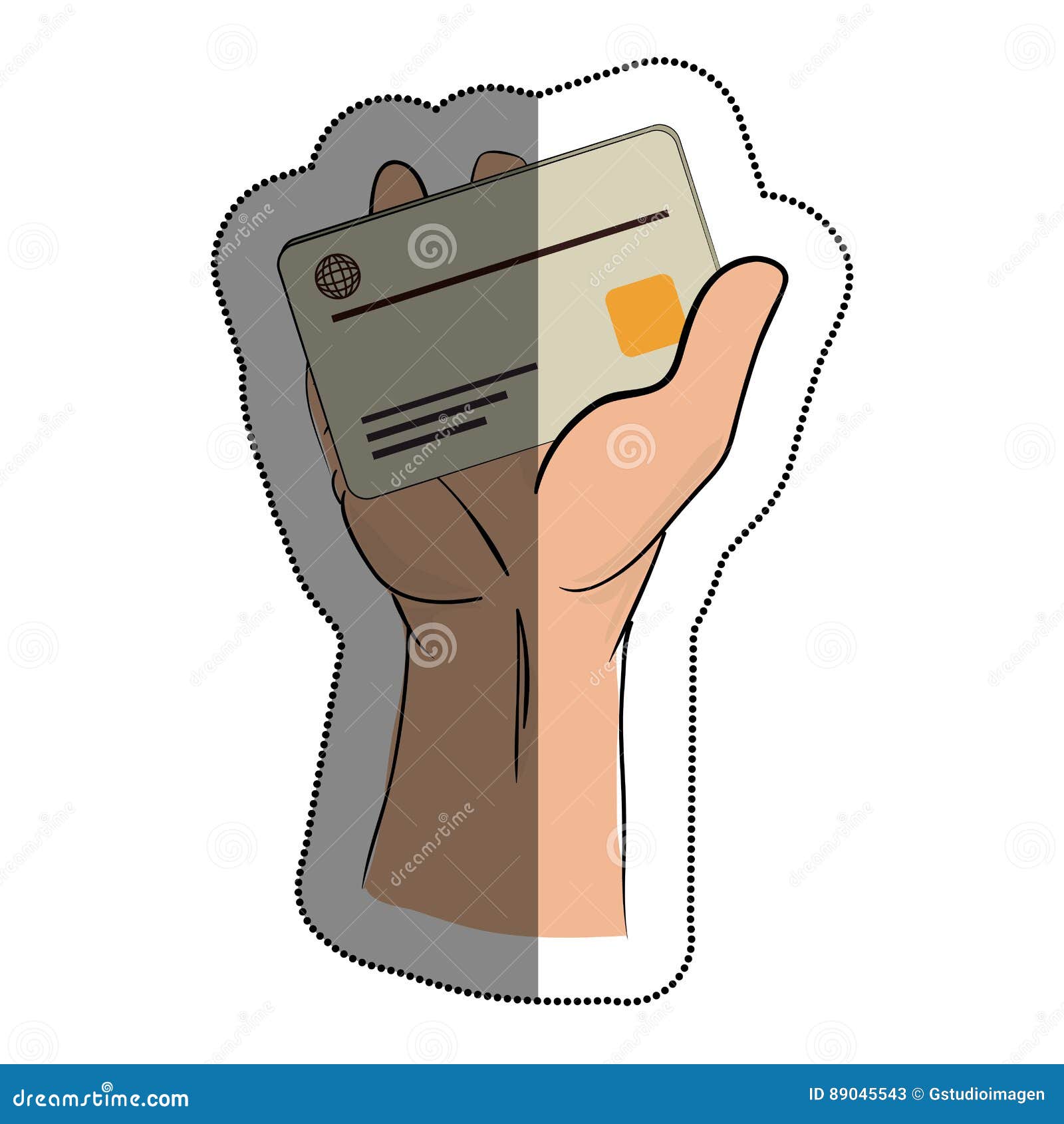 Hand Human with Credit Card Stock Illustration - Illustration of ...
