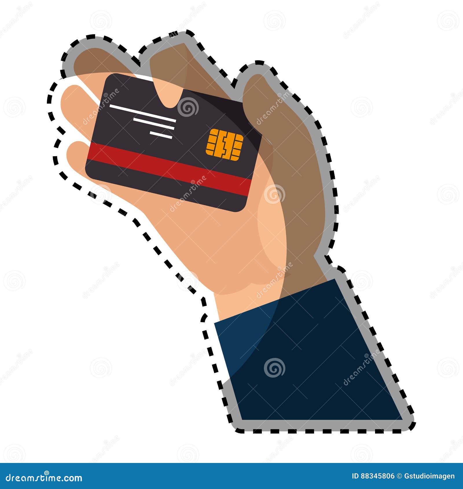 Hand Human with Credit Card Stock Vector - Illustration of credit ...