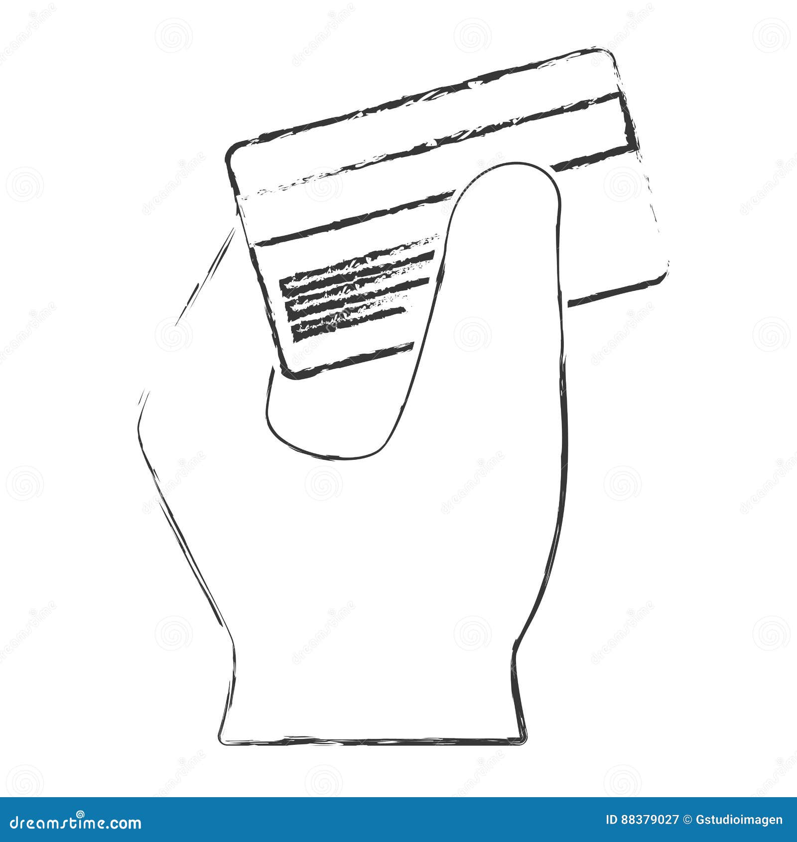 Hand Human with Credit Card Stock Vector - Illustration of icon ...