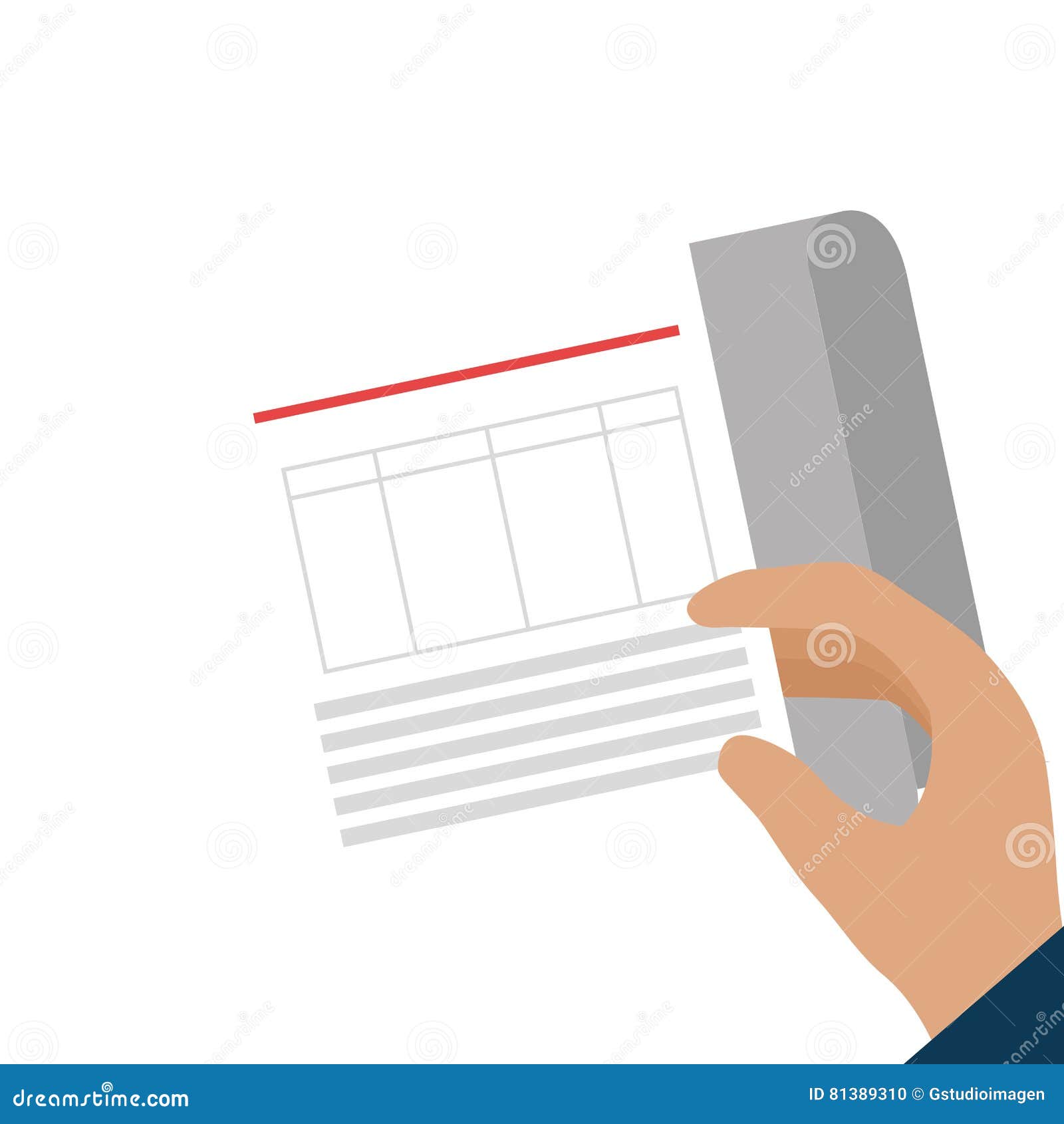 Hand Human with Document Paper Stock Vector - Illustration of holding ...