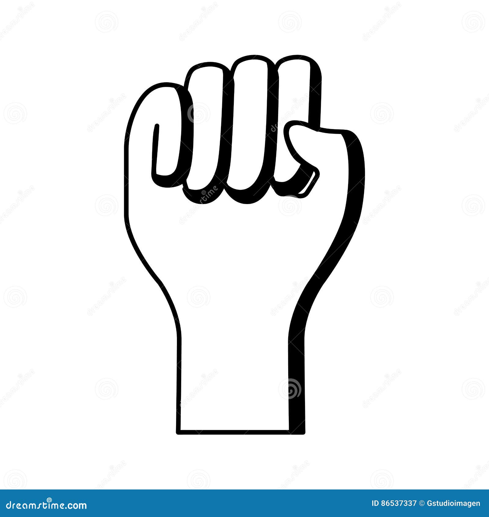 Hand human fist icon stock vector. Illustration of fight - 86537337
