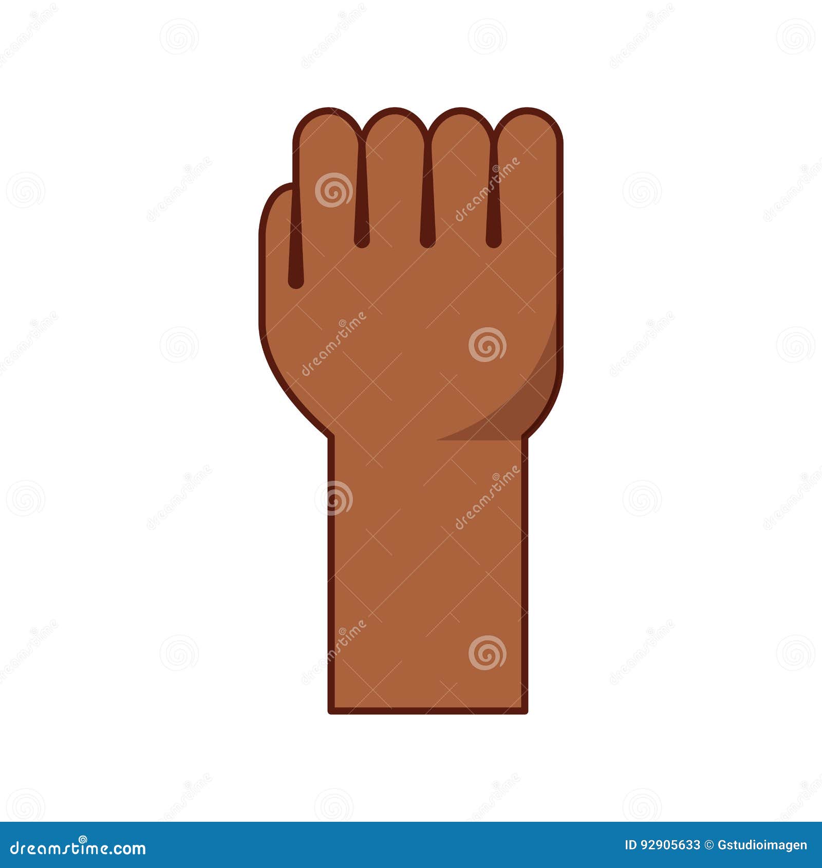 Hand human fist icon stock vector. Illustration of concept - 92905633