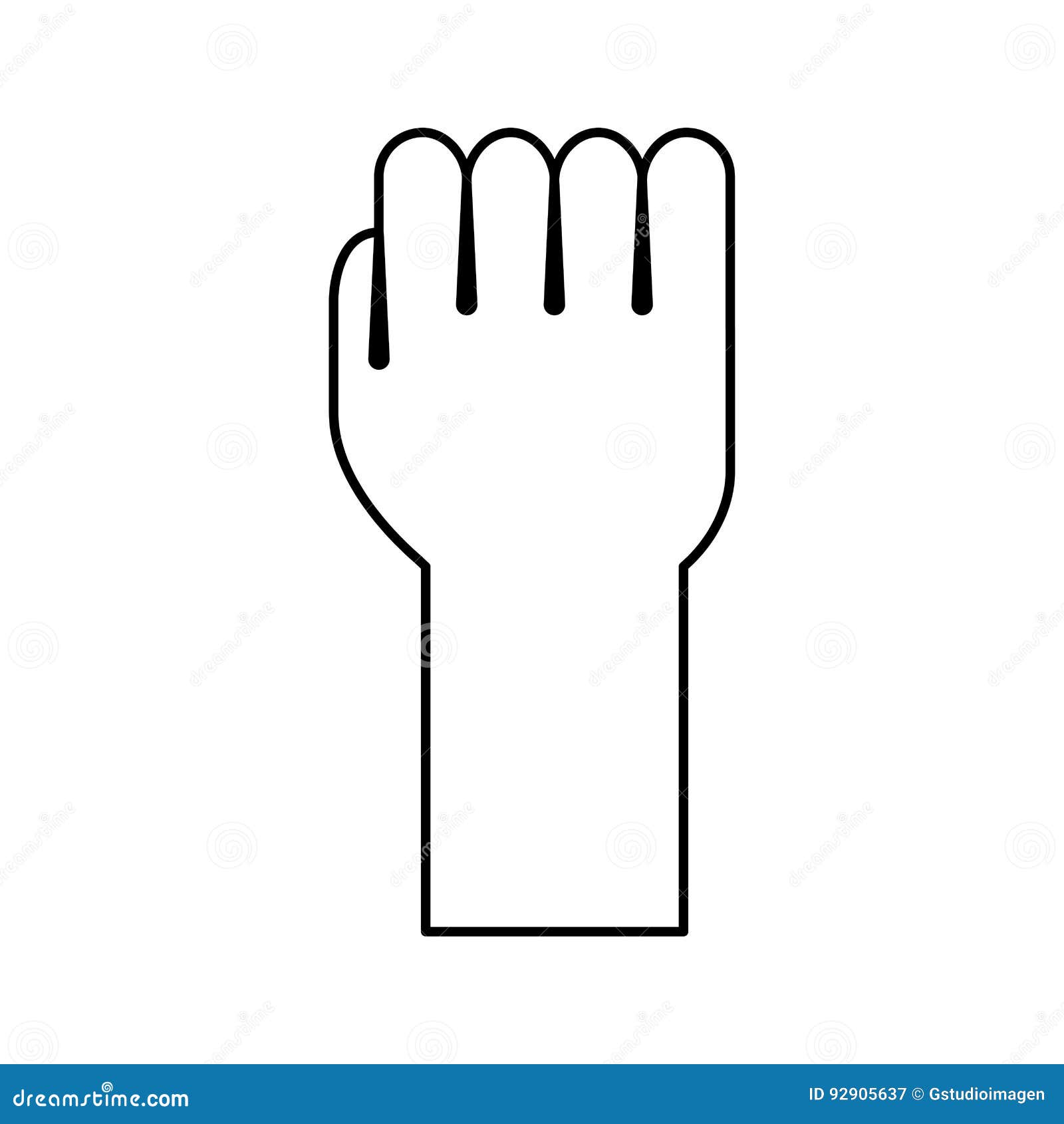 Hand human fist icon stock vector. Illustration of occupy - 92905637