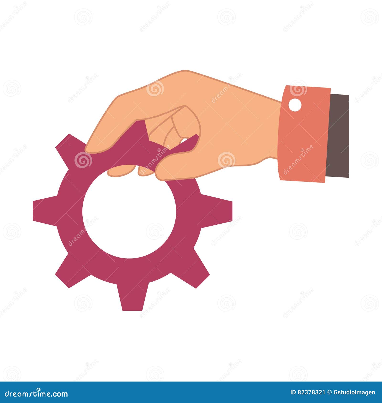 Hand Human with Gear Setting Isolated Icon Stock Illustration ...