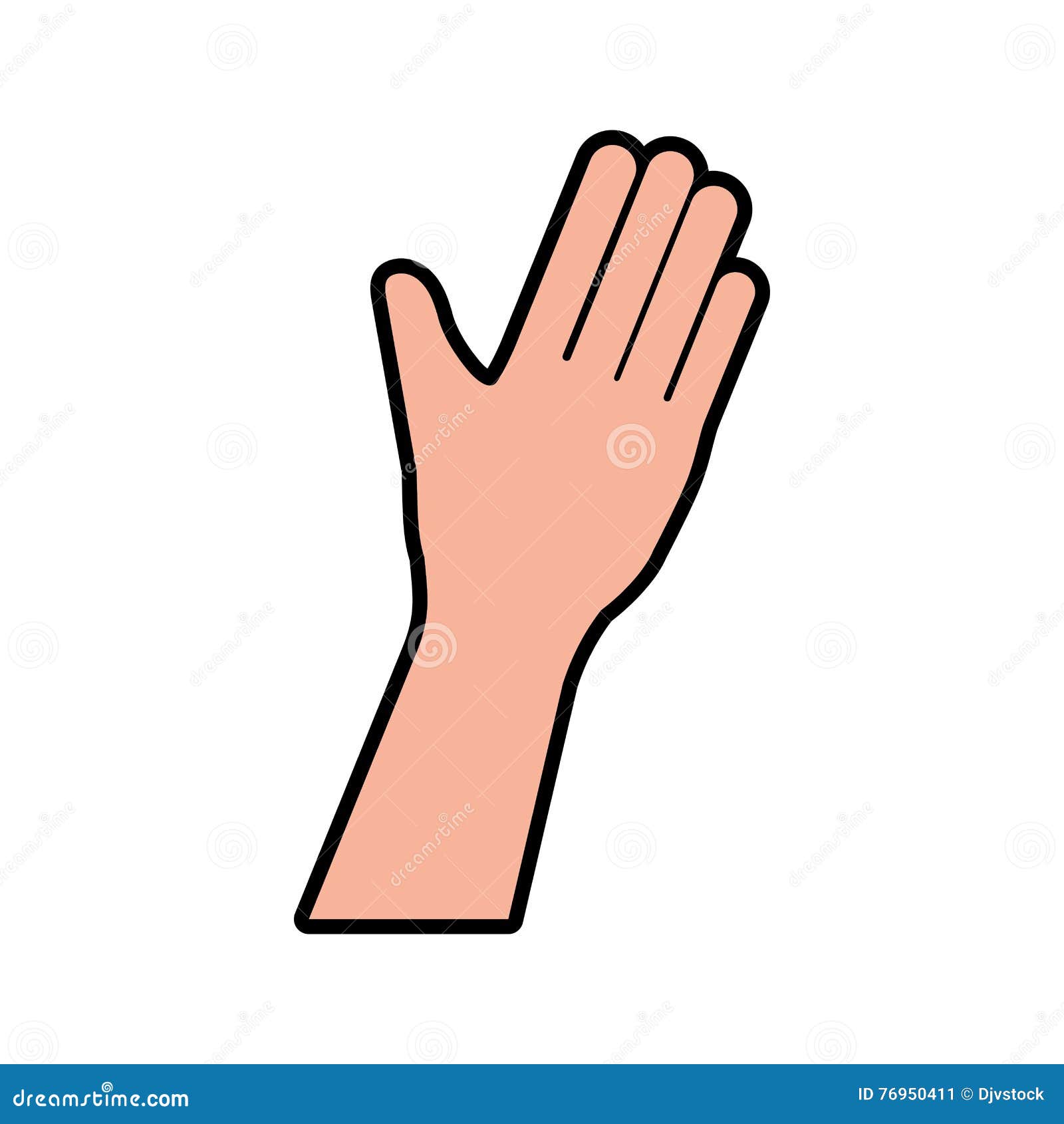 Hand Human Help Gesture Fingers Palm Icon. Vector Graphic Stock Vector ...