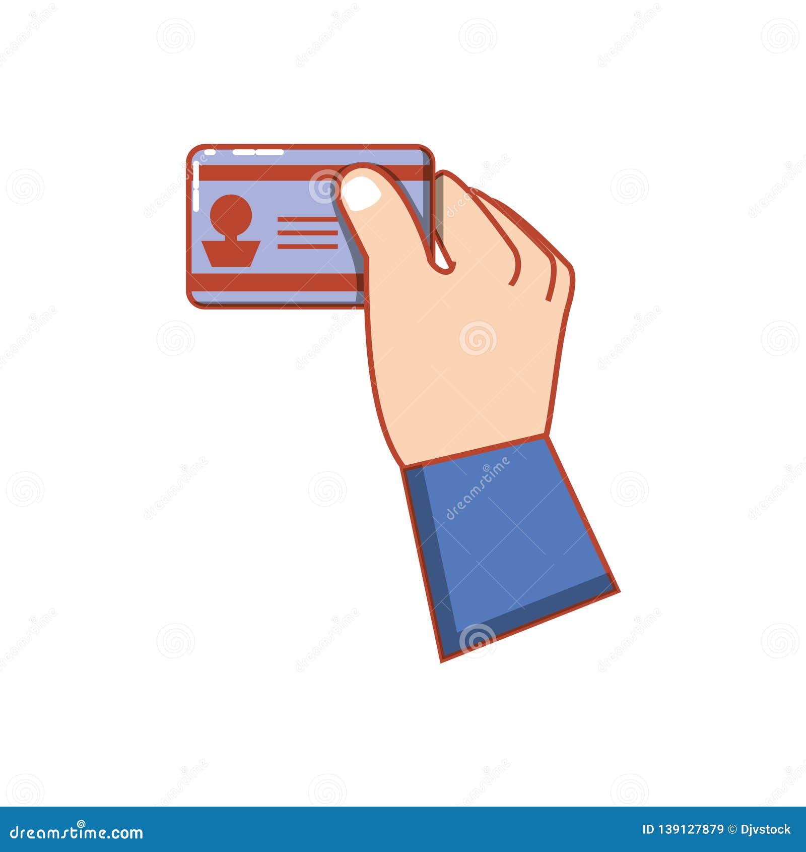 Hand Human with Id Document Stock Vector - Illustration of touch ...