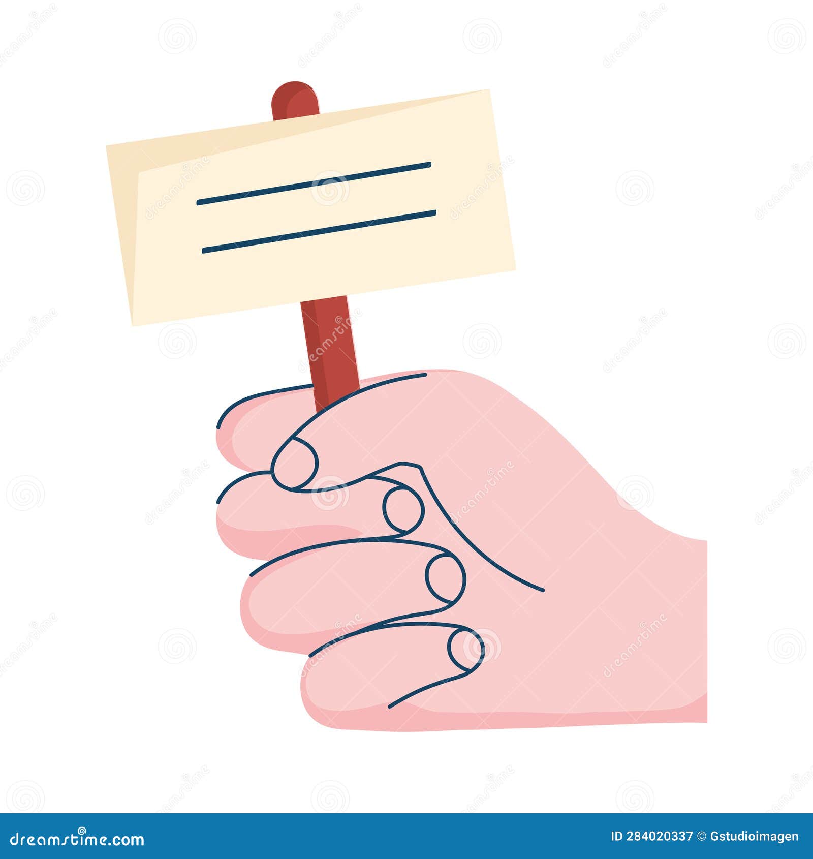Hand human lifting label stock vector. Illustration of signal - 284020337